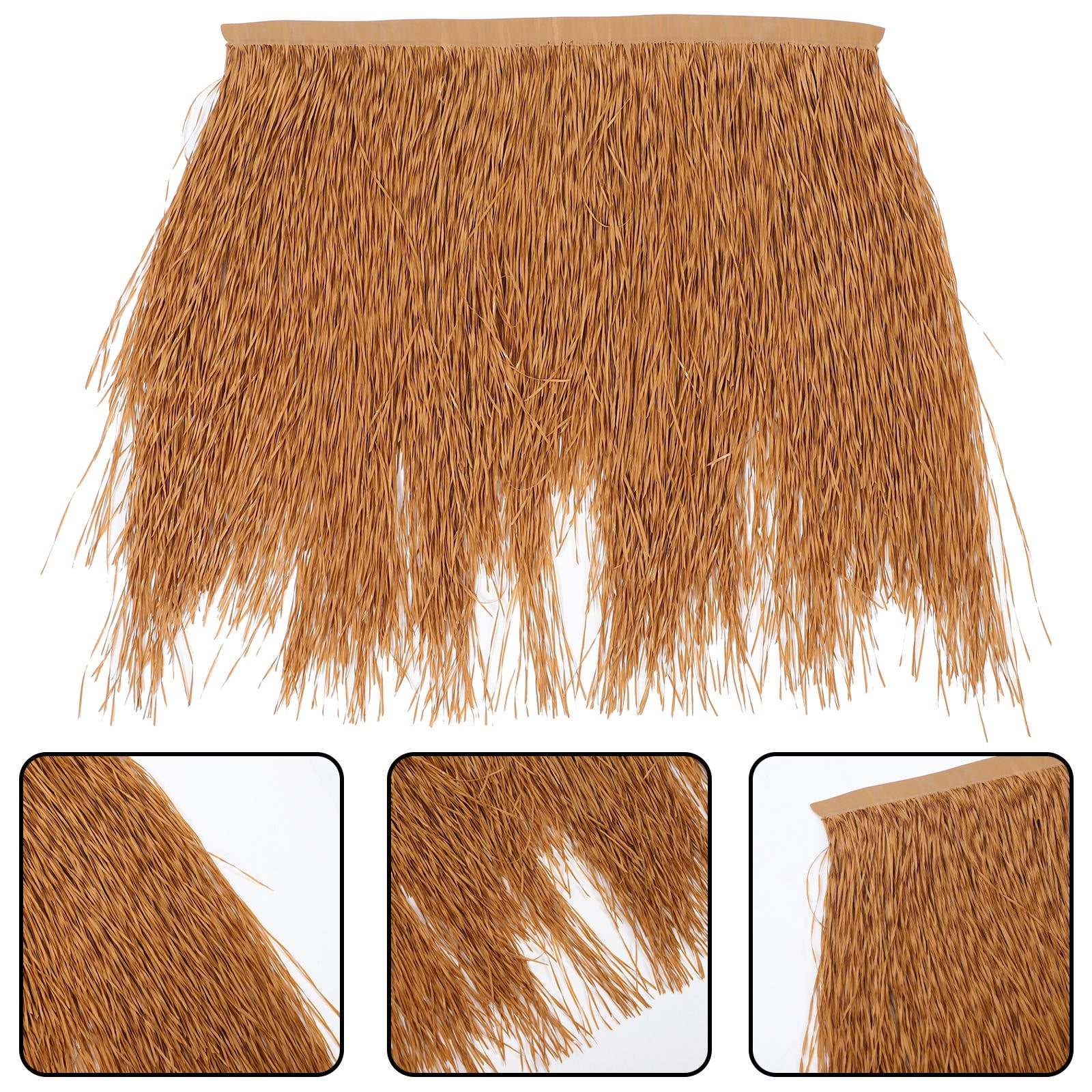 BRIGHTFUFU Fake Thatch Roof Brown Pe for Decor Rust-Proof and ...