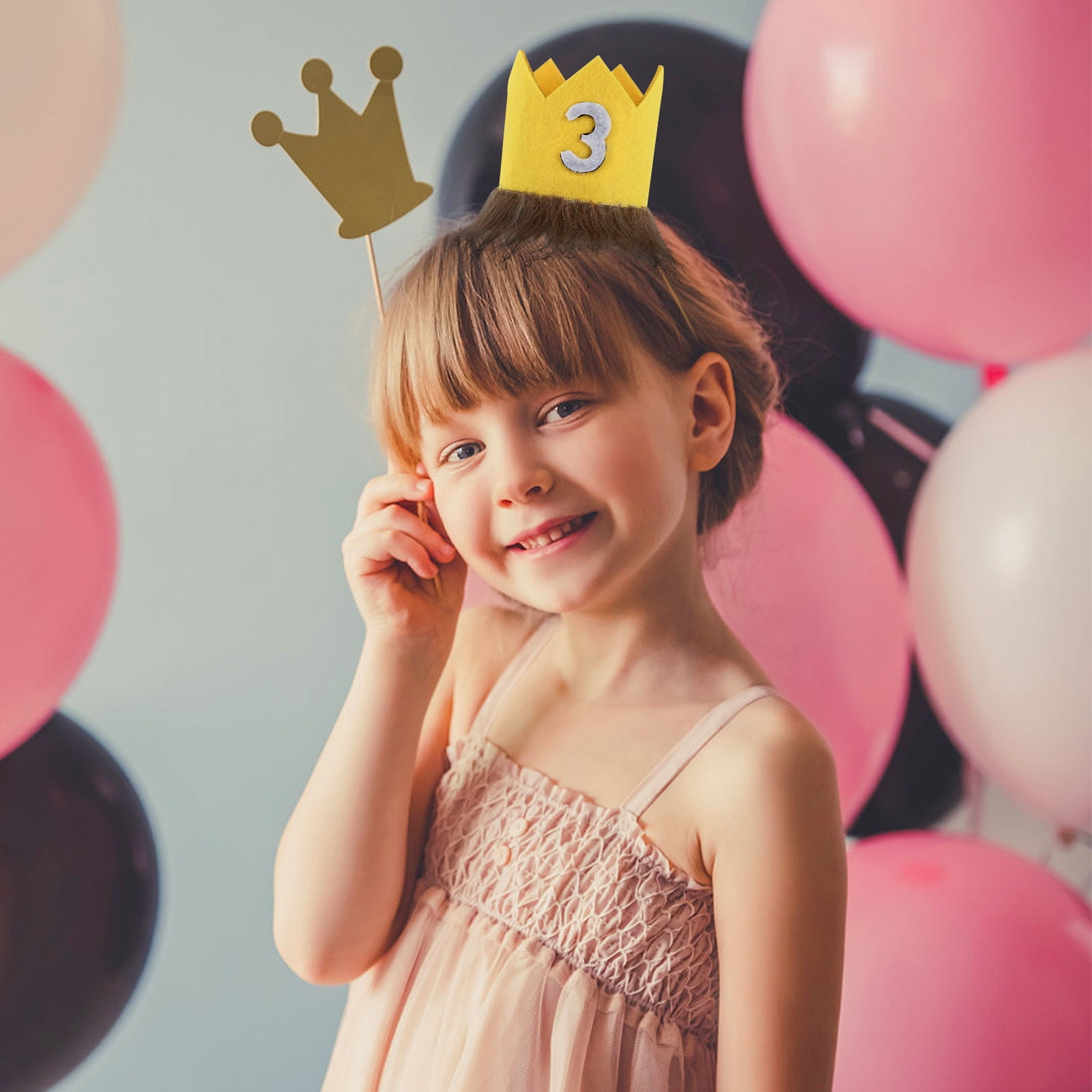 BRIGHTFUFU Golden Birthday Hat for Kids Children Birthday Crown 1Pcs ...