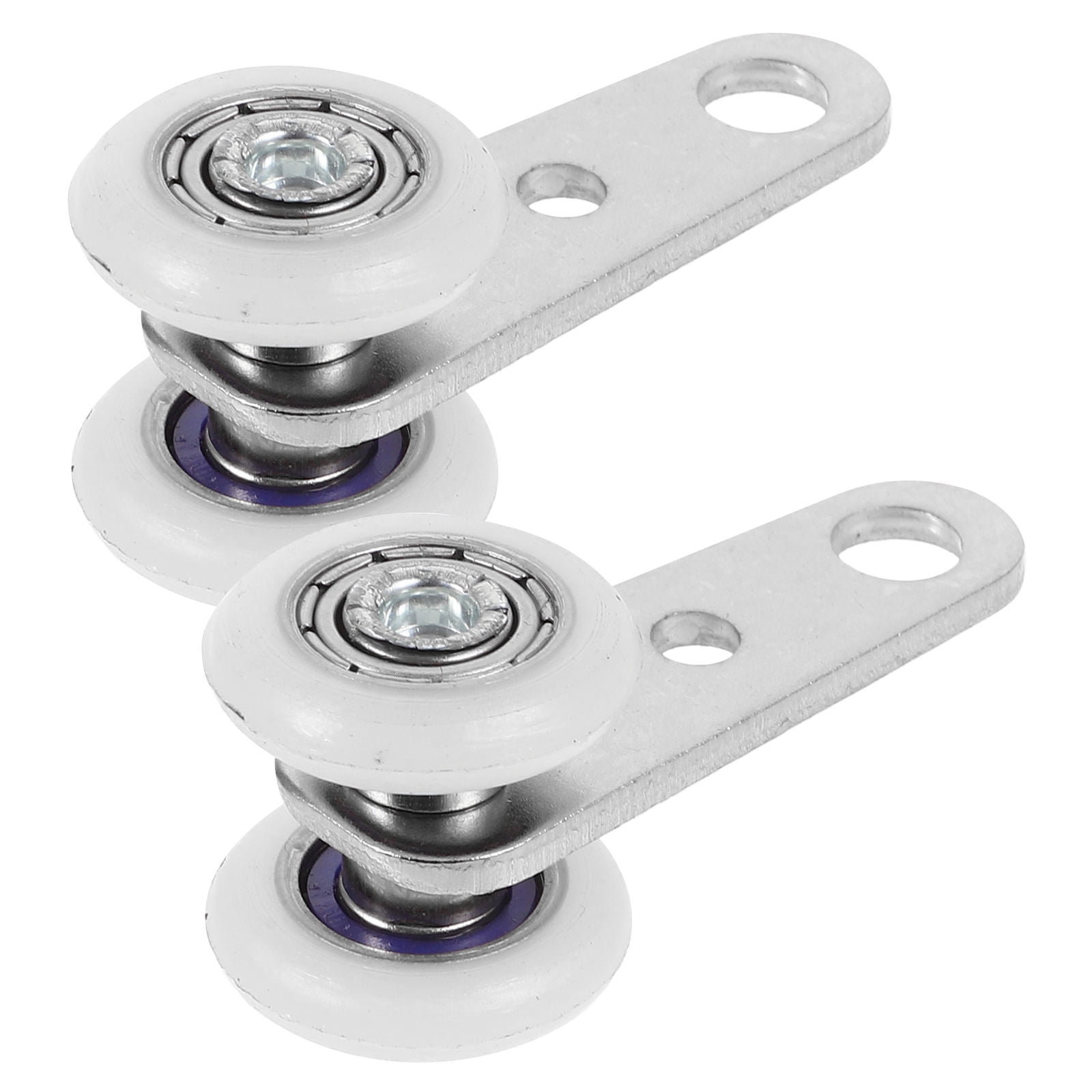 BRIGHTFUFU Heavy Duty Gate Wheel 2Set Curtain Pulley in Silver Round ...