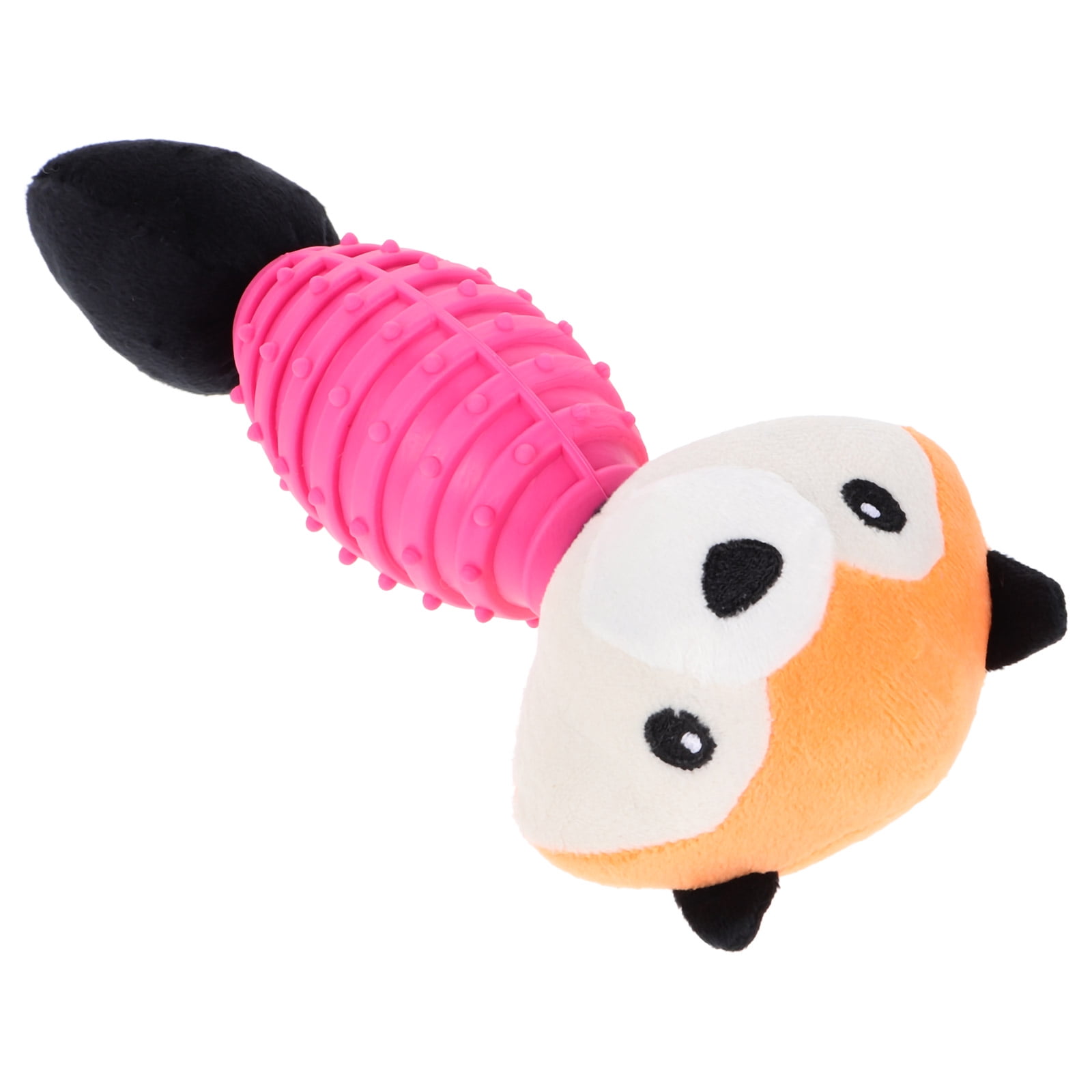 BRIGHTFUFU Interactive Squeaky Dog Toy TPR Orange Dog Teeth Cleaning 1 ...