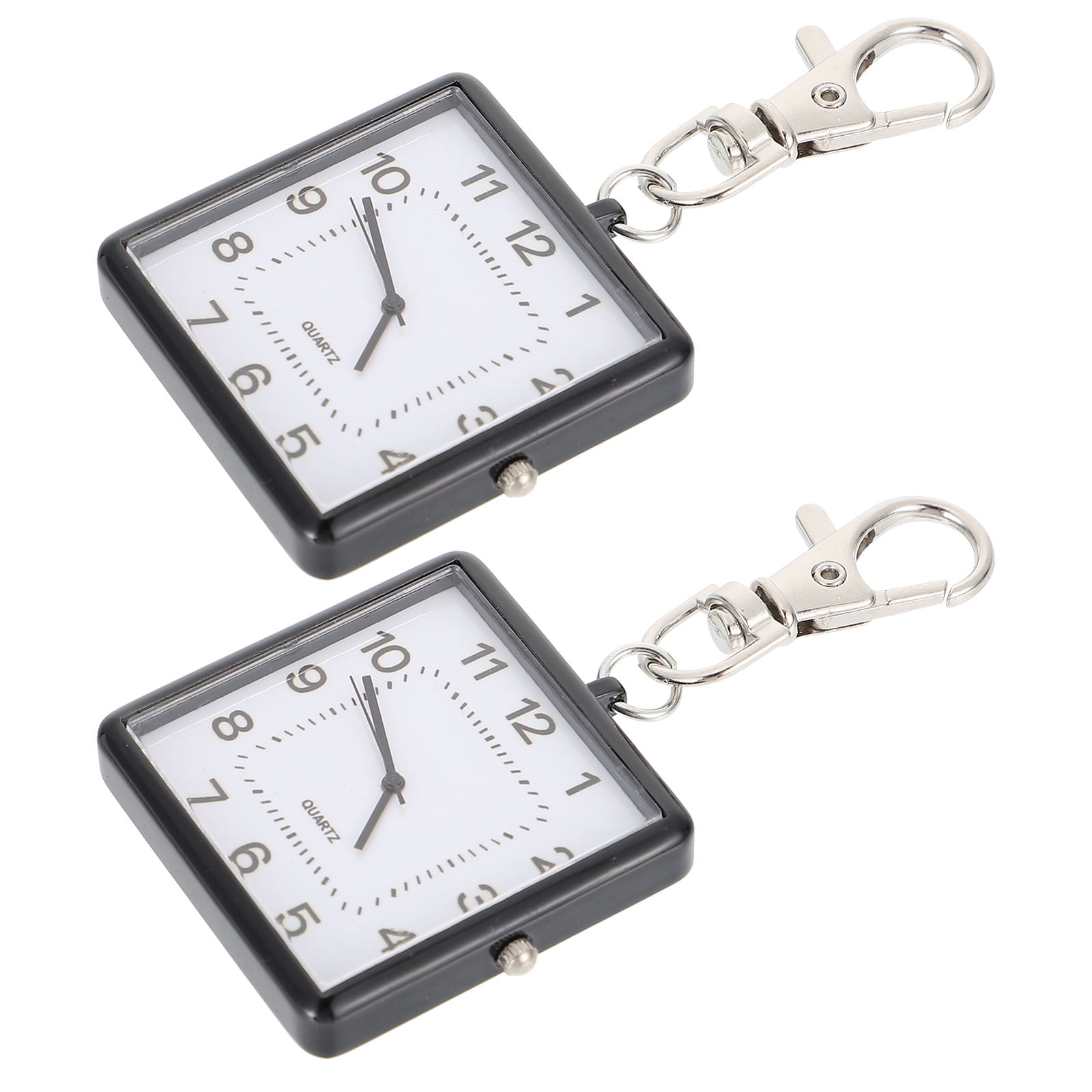 BRIGHTFUFU Keychain Hanging Watch Portable Black Quartz Watch with ...