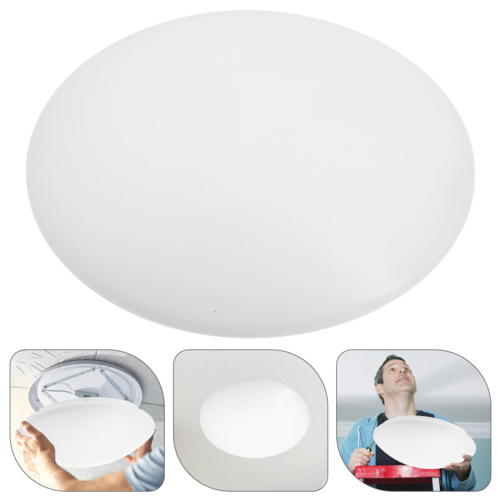 BRIGHTFUFU Lamp Shade Finial Modern Round Plastic Ceiling Light Cover ...