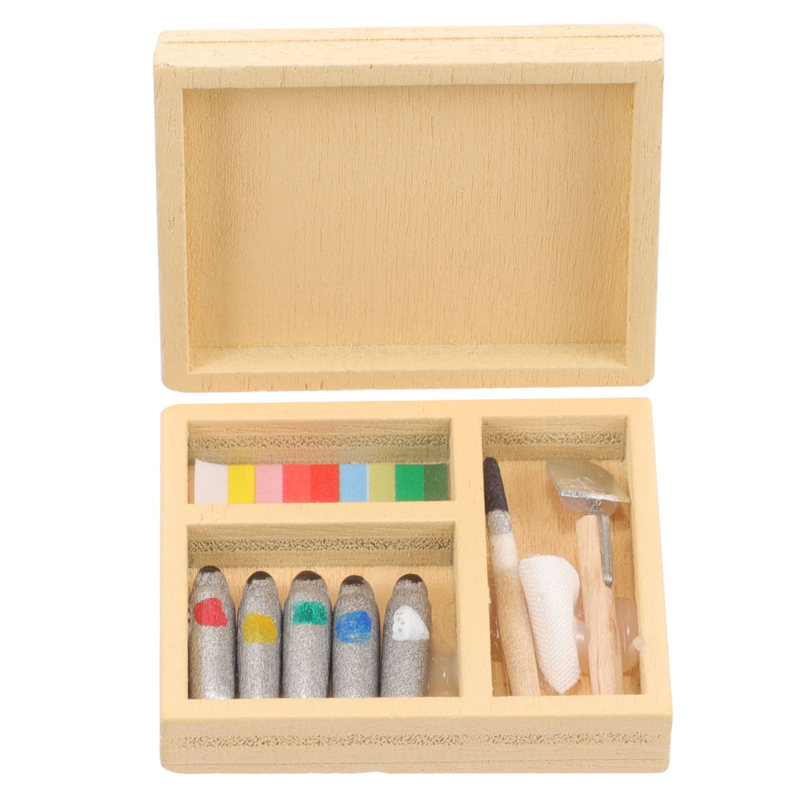 BRIGHTFUFU Miniature Dollhouse Accessories Set Watercolor Box Assorted ...