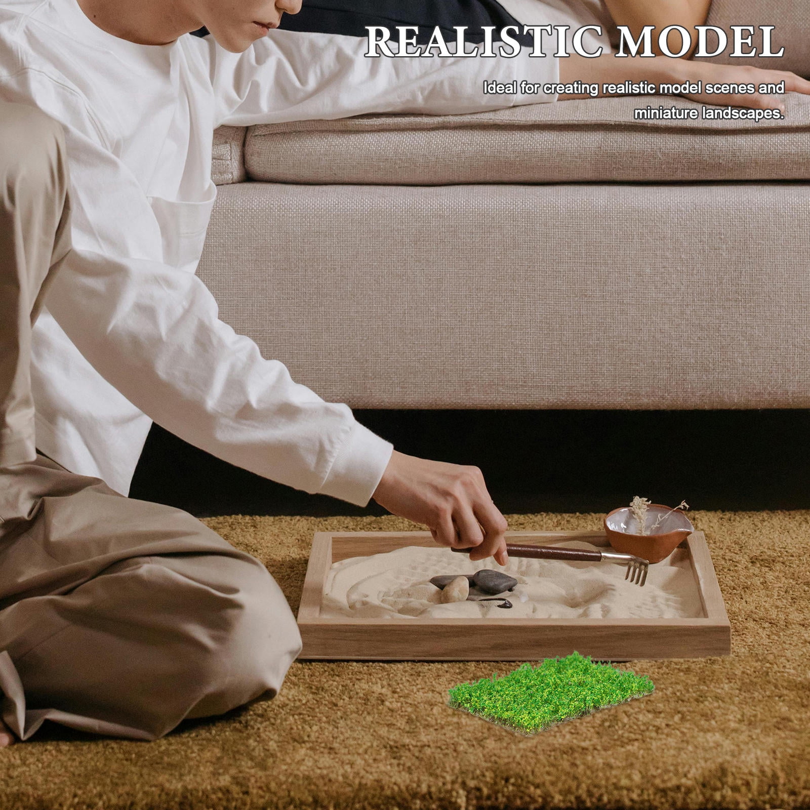 BRIGHTFUFU Model Train Clusters Grass Cluster Shape Nylon Green High ...