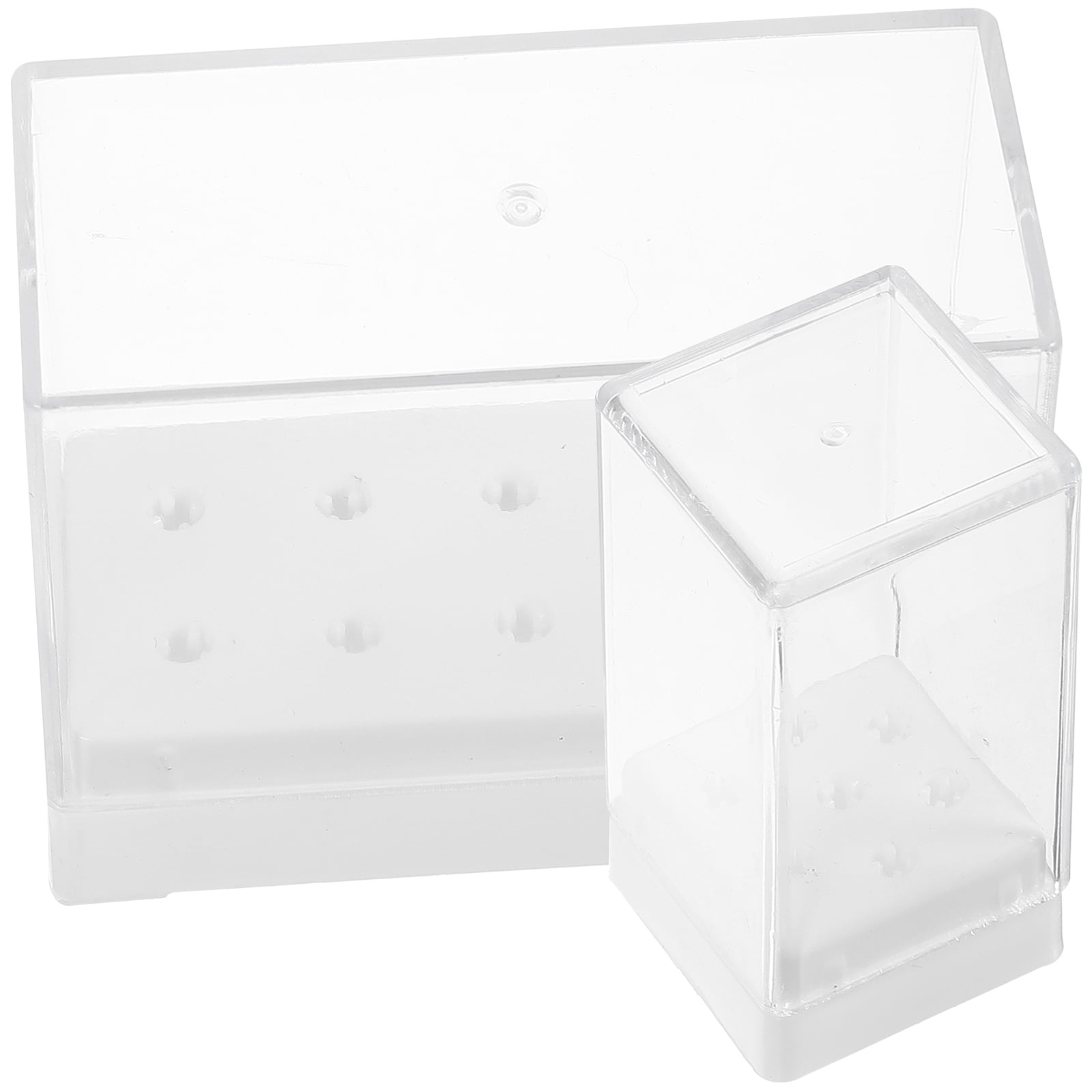 BRIGHTFUFU Nail Drill Bit Stand 2Pack Transparent Multi-hole for ...