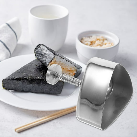 BRIGHTFUFU Onigiri Rice Ball Maker Stainless Steel Triangle Mold ...