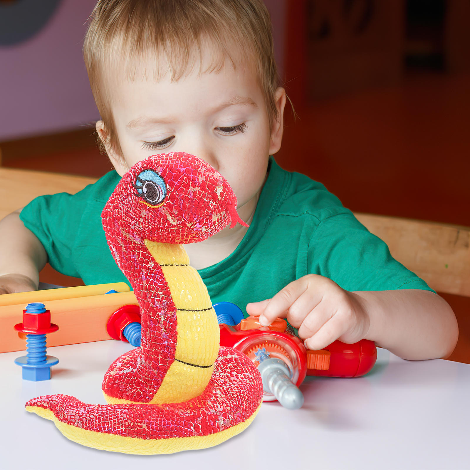 BRIGHTFUFU Prank Snake Toy Plush Design Red 1Pack for April Fools Day ...