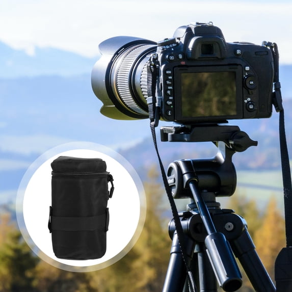 BRIGHTFUFU Professional Black Camera Lens Protective Bag with Shock ...