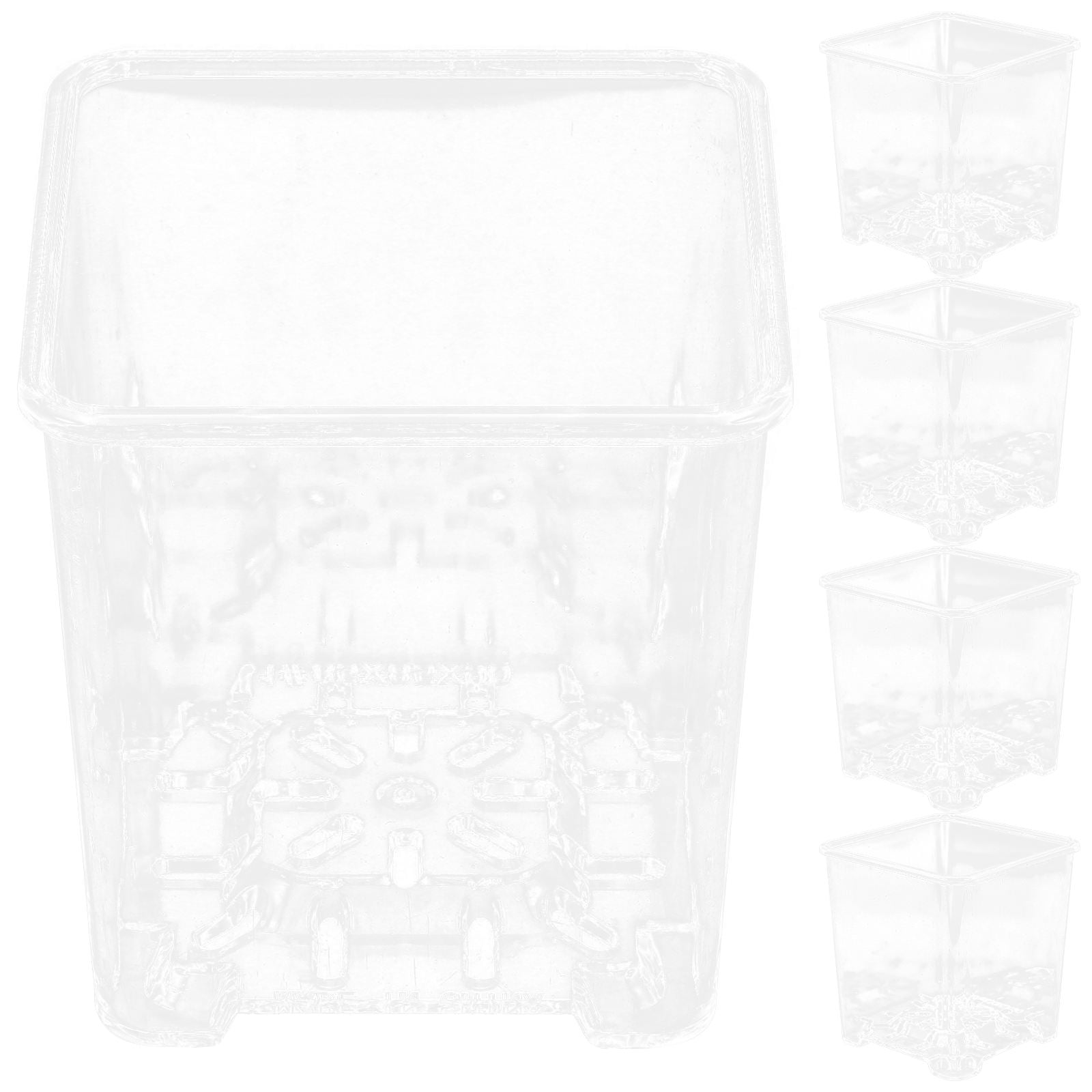 BRIGHTFUFU Rectangle Acrylic Orchid Pots for Decor - Penetration ...