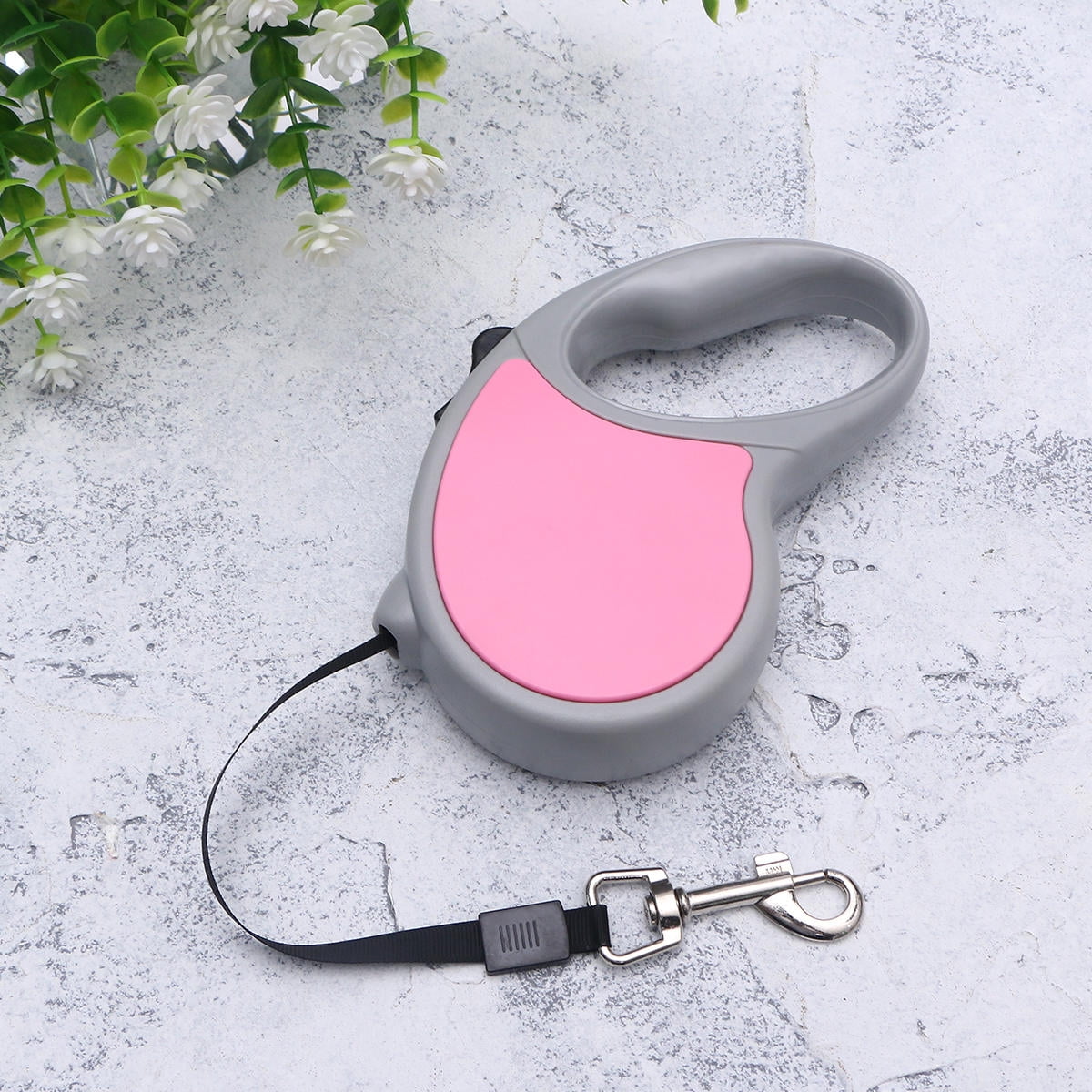 BRIGHTFUFU Retractable Dog Lead Pink with Auto Stretch Belt and Braking ...