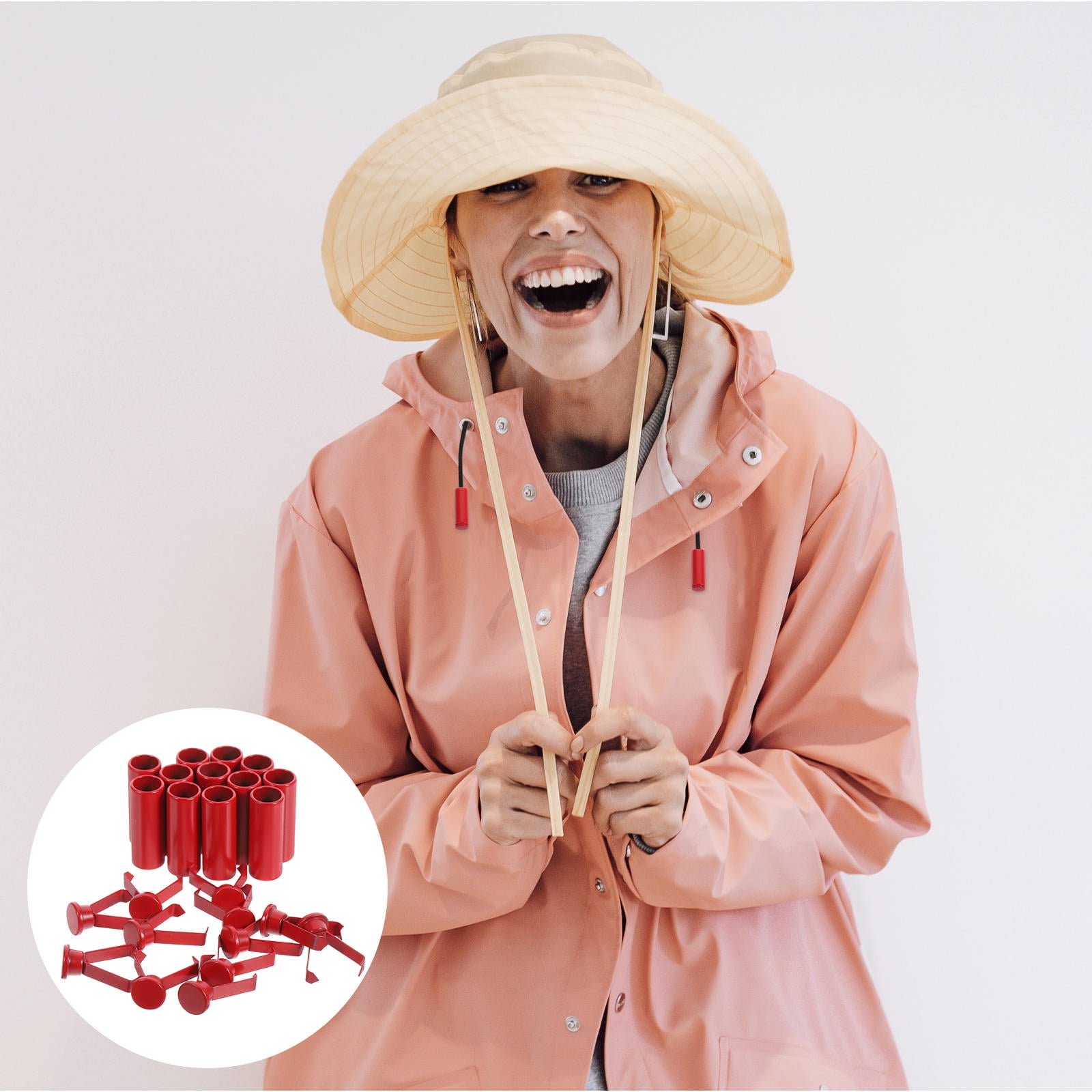 BRIGHTFUFU Rope Stoppers 12Pcs Red Square Cord Fastener for Hoodies and ...