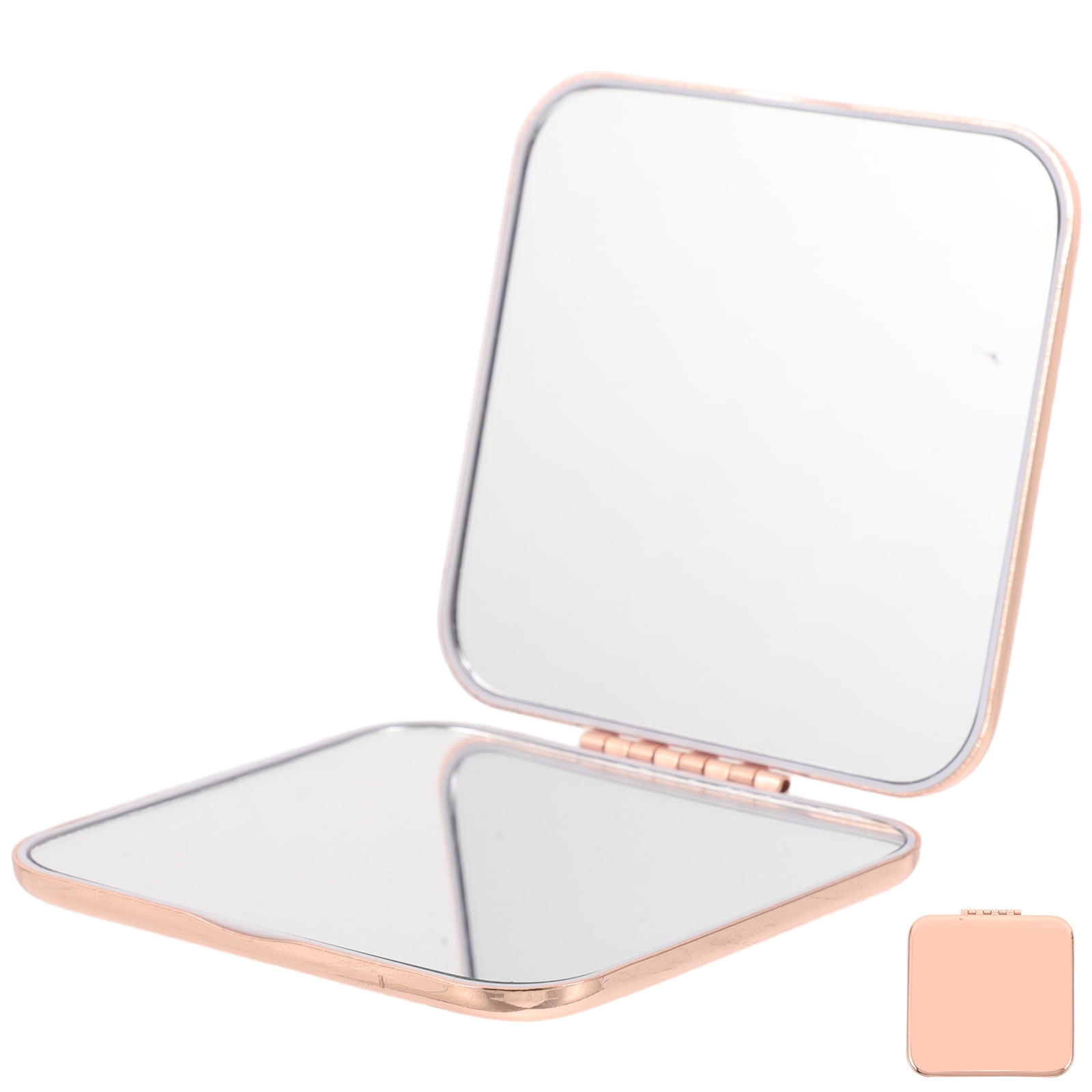 BRIGHTFUFU Rose Gold Double-Sided Compact Travel Makeup Mirror with ...