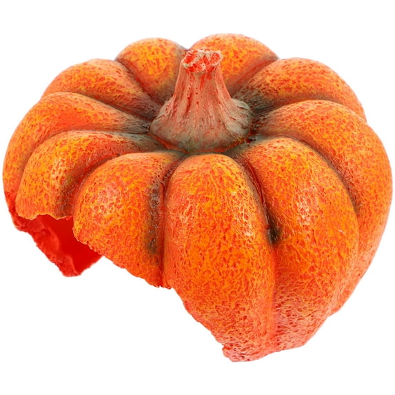 BRIGHTFUFU Shrimp Aquarium Cave Orange Resin Pumpkin Shape Hiding Spot ...