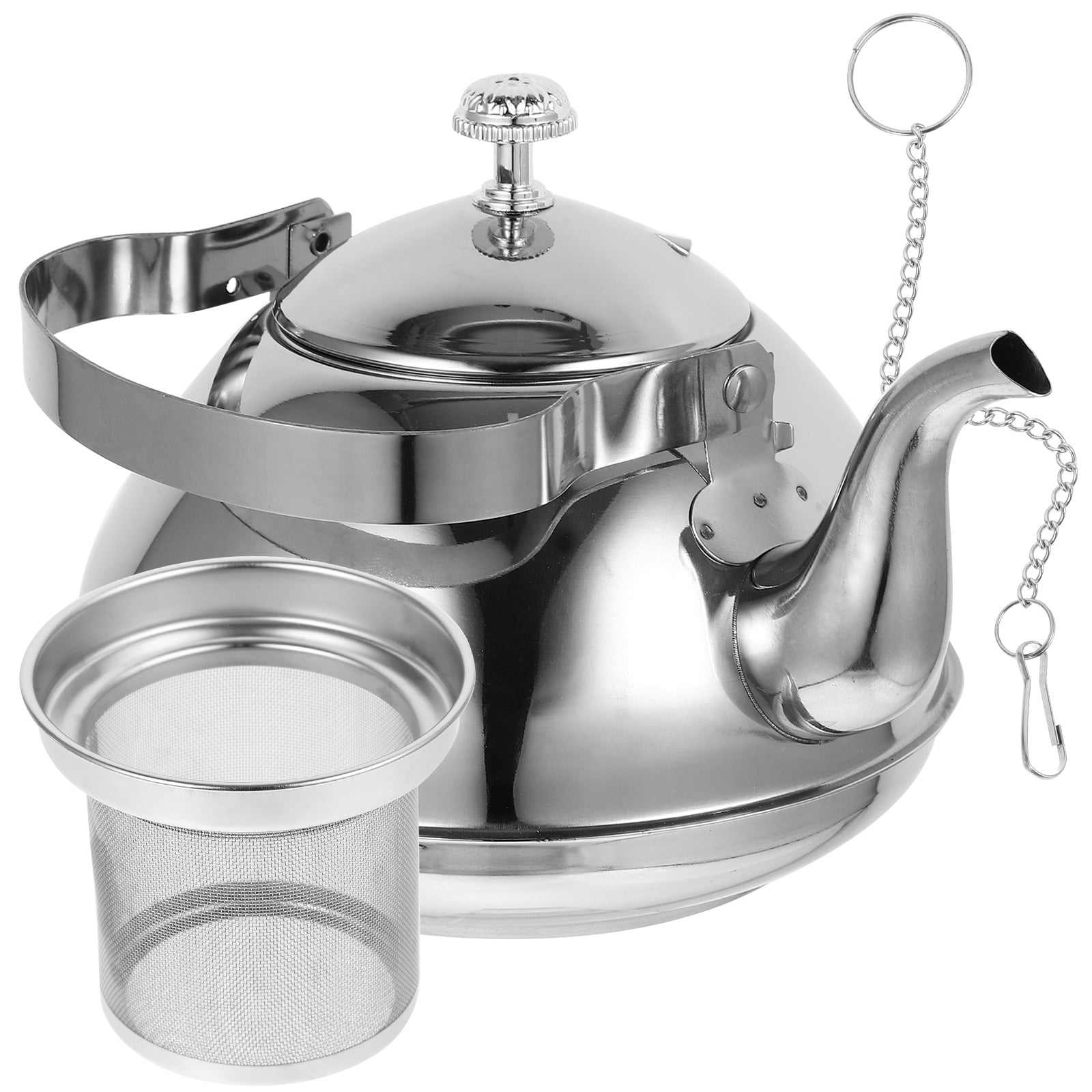BRIGHTFUFU Tea Pot for Home Stainless Steel with Infuser Brewing Tea ...