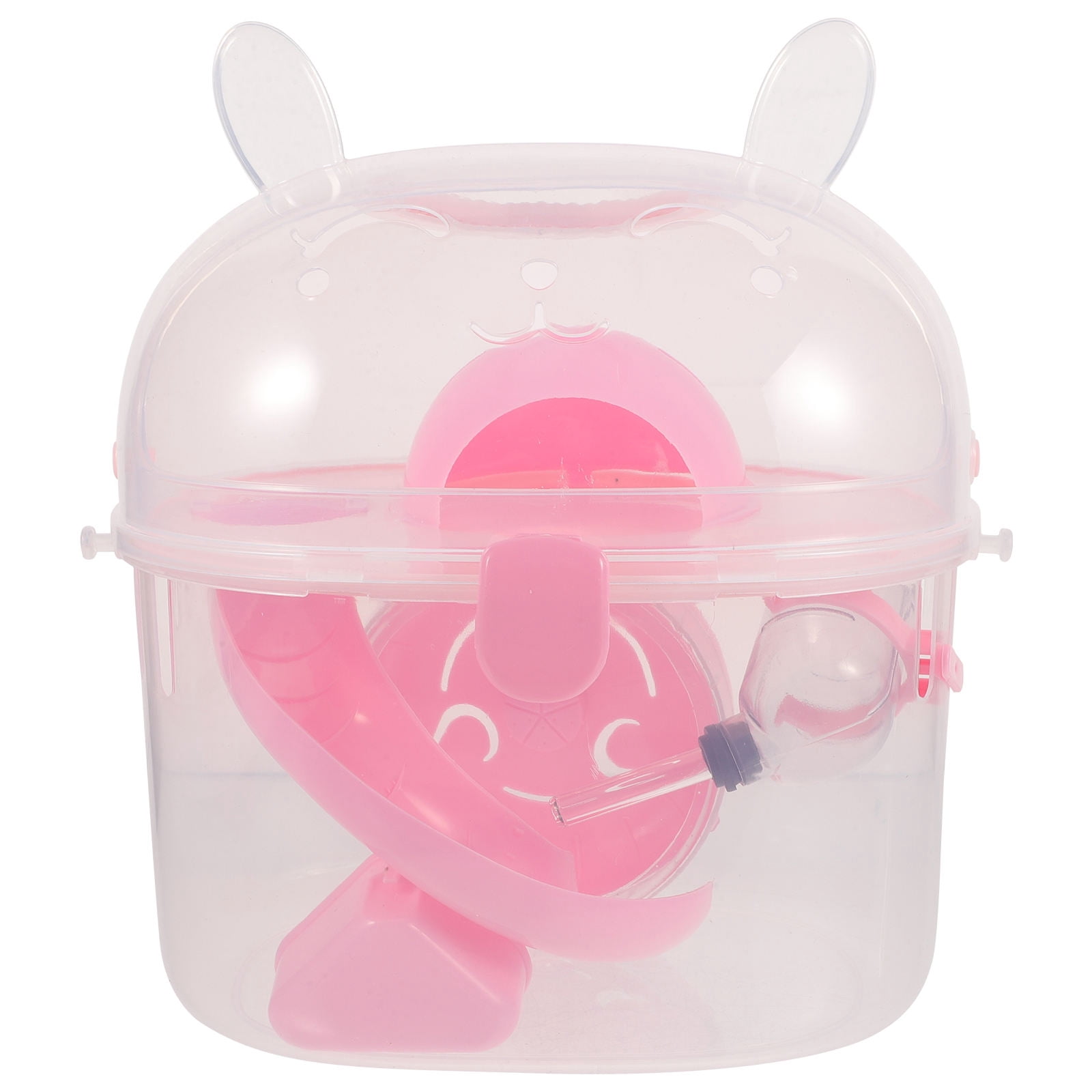 BRIGHTFUFU Small Pet Carrying Cage Rectangular Safe Container Pink 1Pcs ...