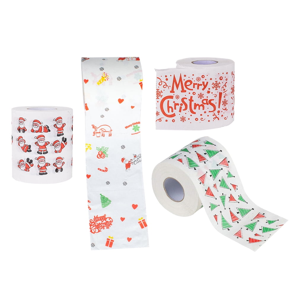 BRIGHTFUFU Toilet Tissue Paper Assorted Colors Printed with Christmas ...