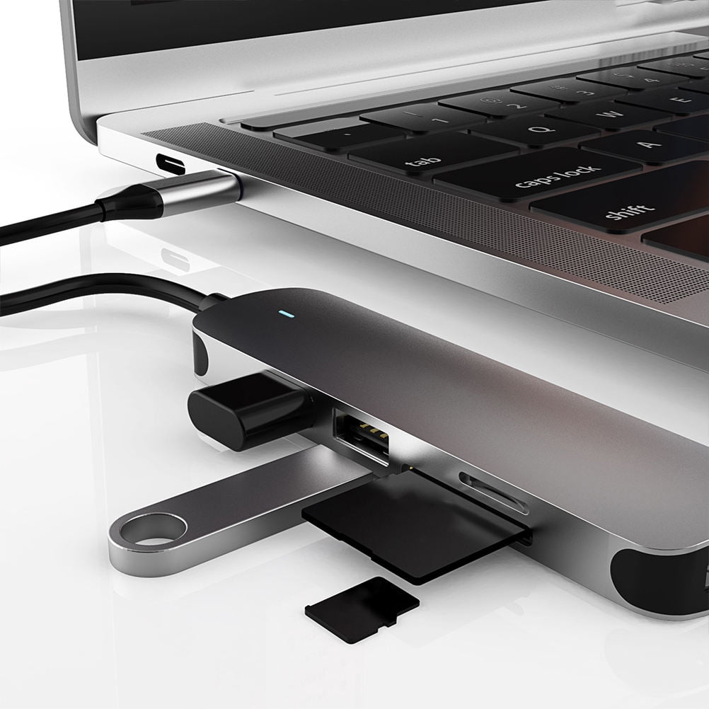 BRIGHTFUFU Type-C USB Hub USB Extension Hub in Grey for Office Work ...