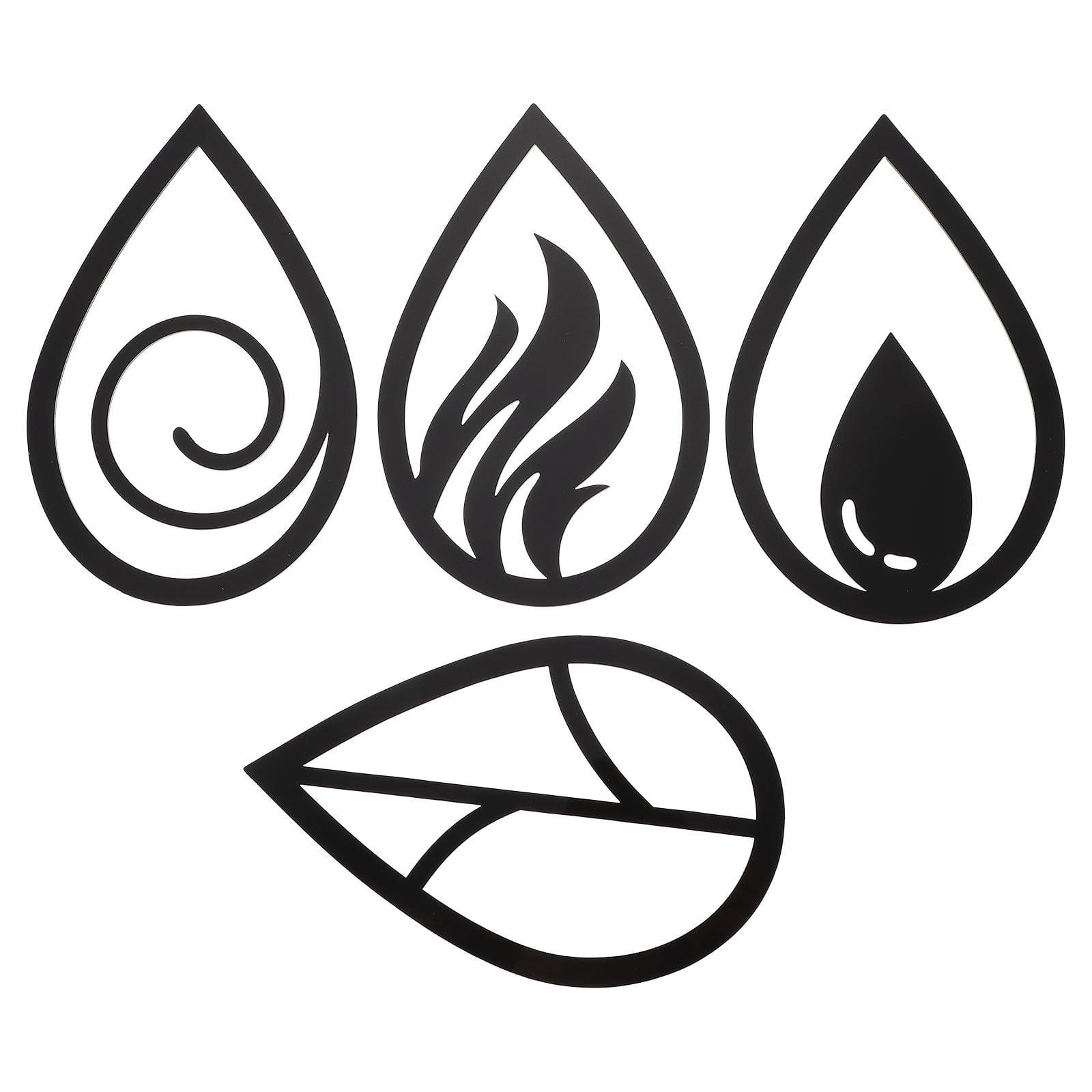 BRIGHTFUFU Wall Acrylic Decals Black Water Drop Shaped Wall Stickers ...