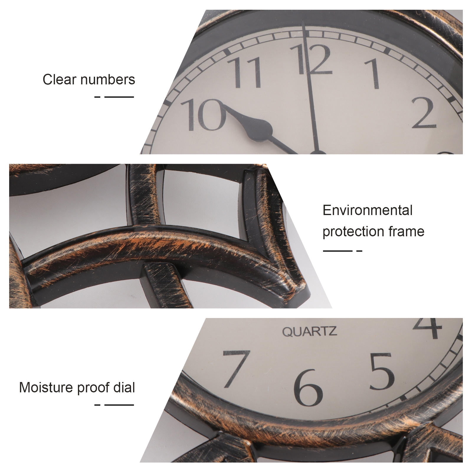 BRIGHTFUFU Wall Clock 1Pcs Minimalist Black Round Plastic PVC Silent ...