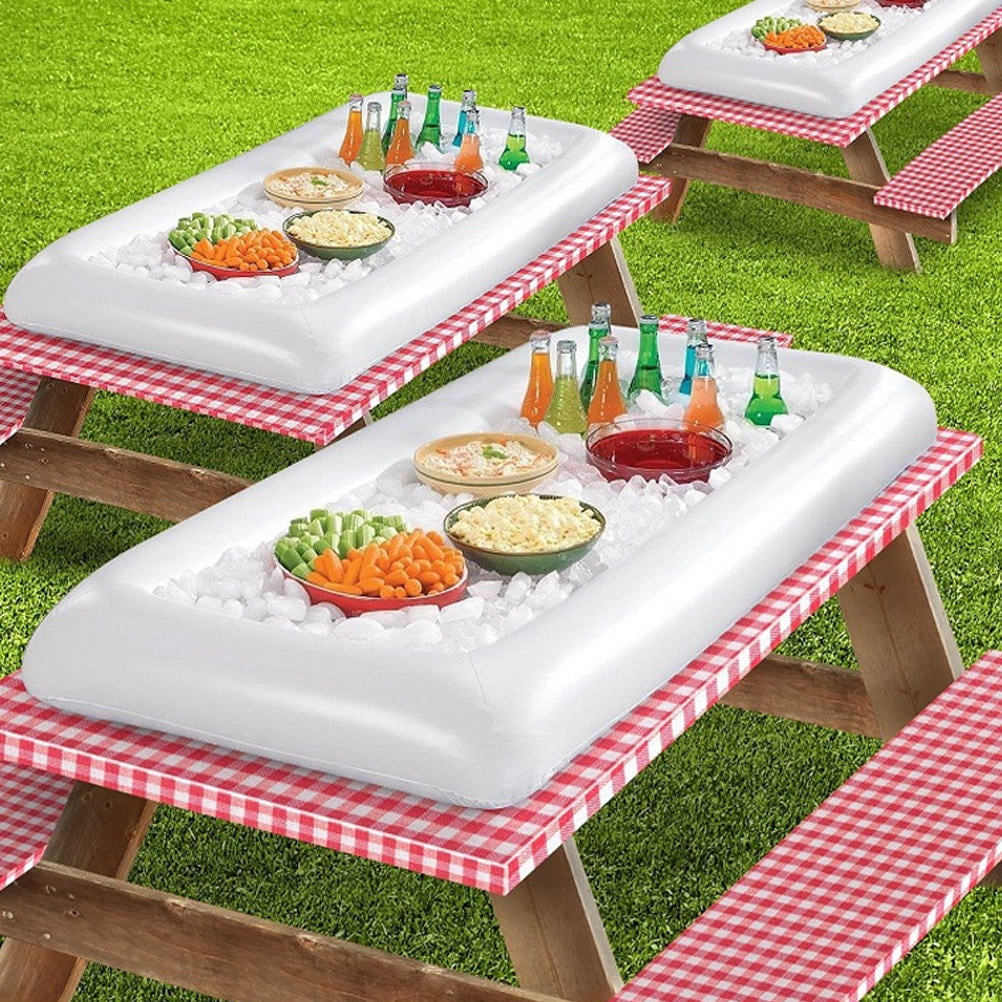 BRIGHTFUFU White Inflatable Buffet Cooler PVC for Pool and Picnic Use ...