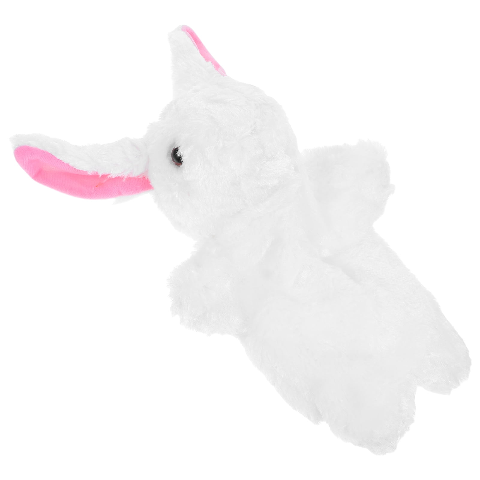 BRIGHTFUFU White Plush Pack Soft Stuffed Bunny Puppet for Kids Bedtime ...