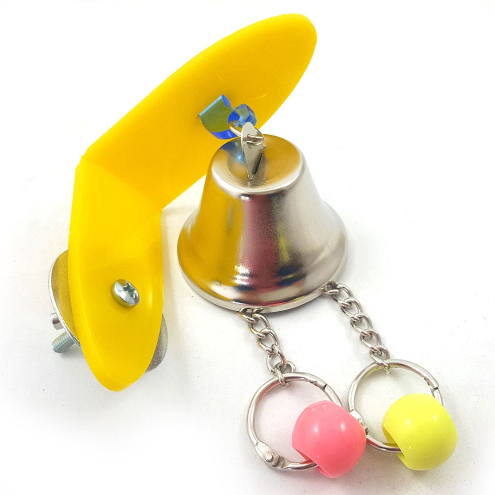 BRIGHTFUFU Yellow Parrot Hanging Chew Stainless Steel Toys 1Set for ...