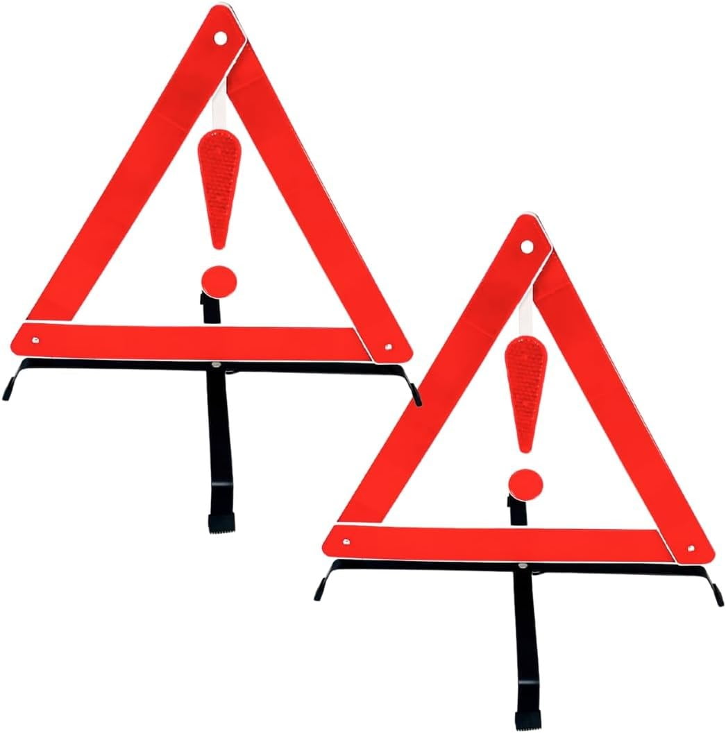 BRIGHTGUARD 2 Piece Reflective Road Safety Triangle with Warning ...