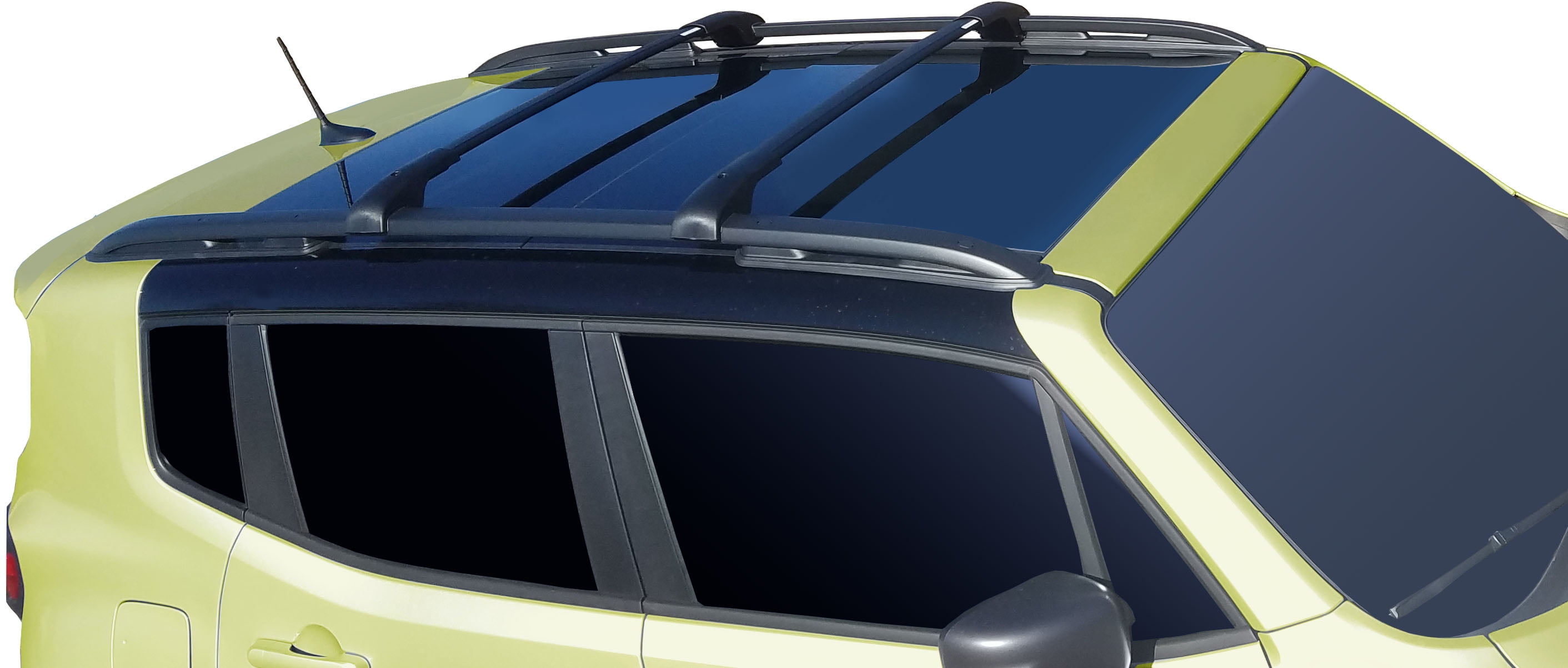 BRIGHTLINES Aero Roof Racks for Jeep Renegade 2015-2024, Black Aluminum ...