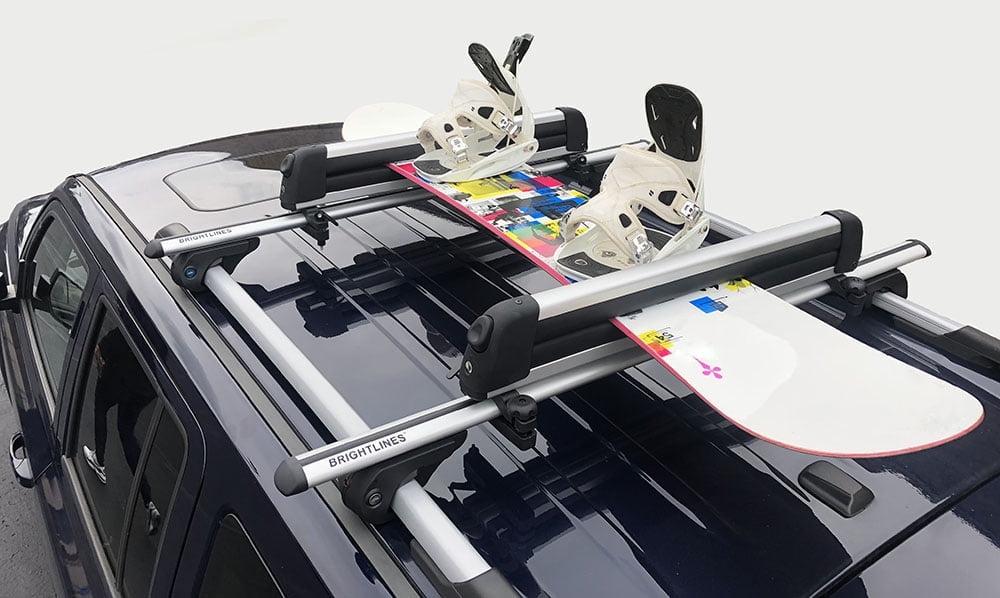 BRIGHTLINES Crossbars & Ski Rack for 6 Skis 4 Snowboards Combo ...