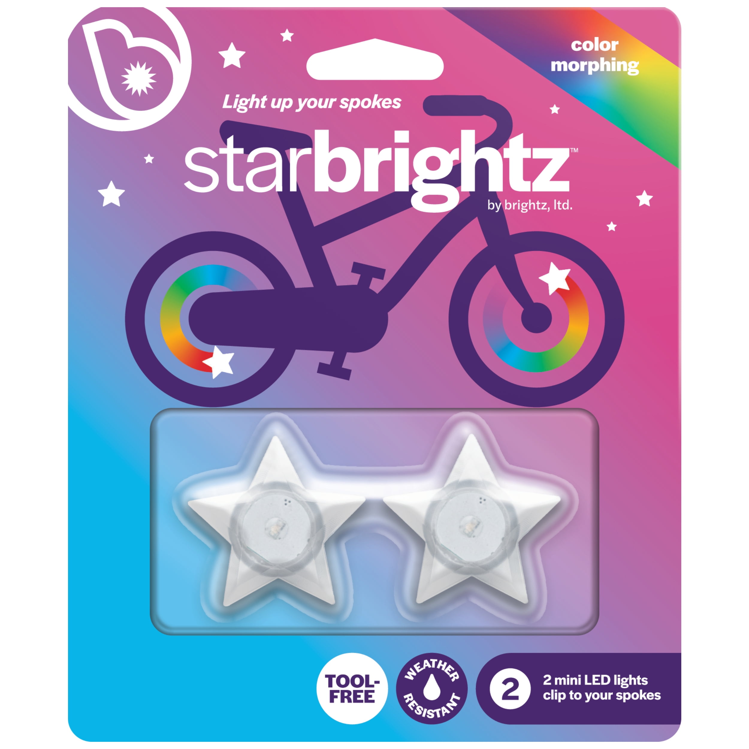 Brightz StarBrightz LED Bike Spoke Lights, Star, Color Morphing, 2-Pack ...