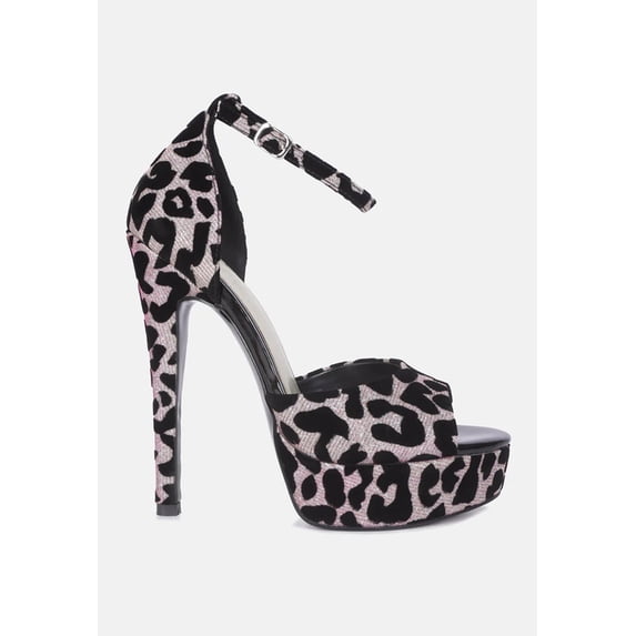 BRIGITTE Leopard Print Peep toe Stiletto Sandal - Walmart.com