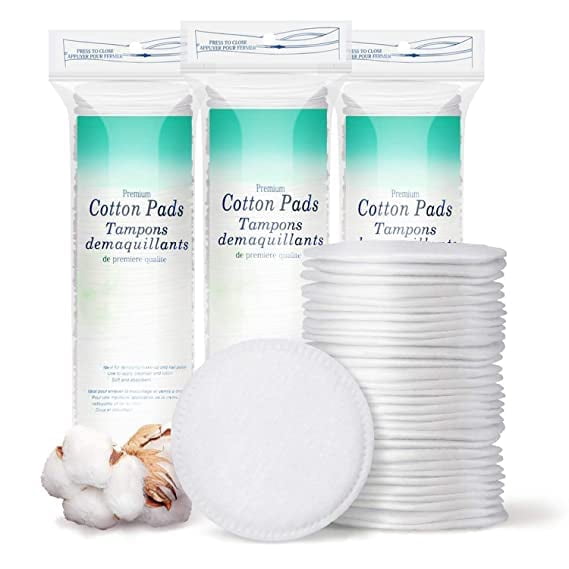 BRIKSHI 50 Round Facial Cotton Pads in a Ziplock Bag Made from 100 Pure ...