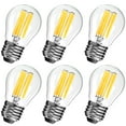 BRIMAX 6Pack LED Light Bulbs, G45 Dimmable Bulbs E26 Base 6W Equivalent ...