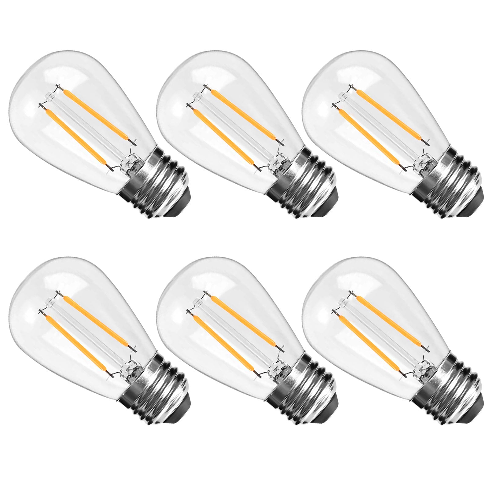BRIMAX 6Pack S14 2W LED Indoor Outdoor Bulbs to Replace String Light ...
