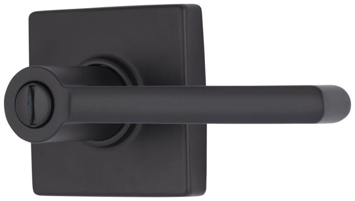 BRINKS Contemporary Privacy Locking Interior Door Lever, Matte Black ...