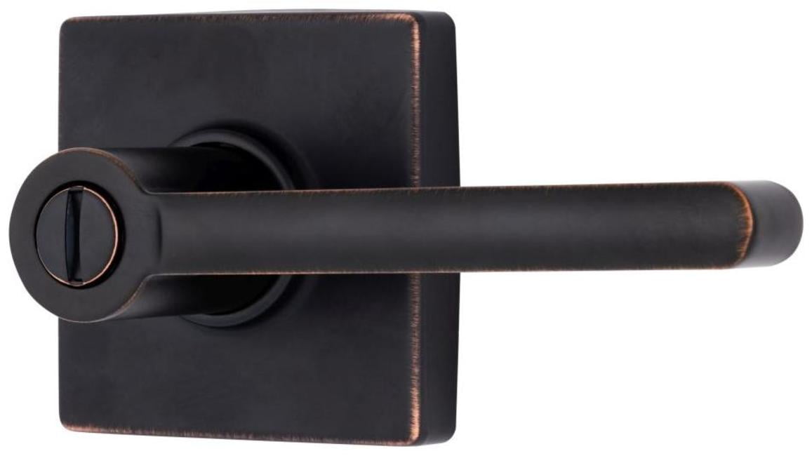 BRINKS Contemporary Privacy Locking Interior Door Lever, Tuscan Bronze ...
