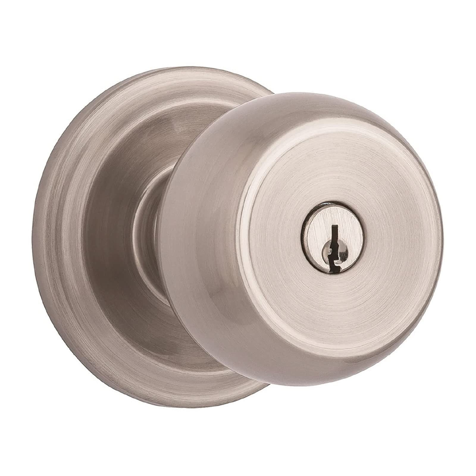 BRINKS - Stafford Front Door Keyed Door Knob, Satin Nickel - Front Door ...