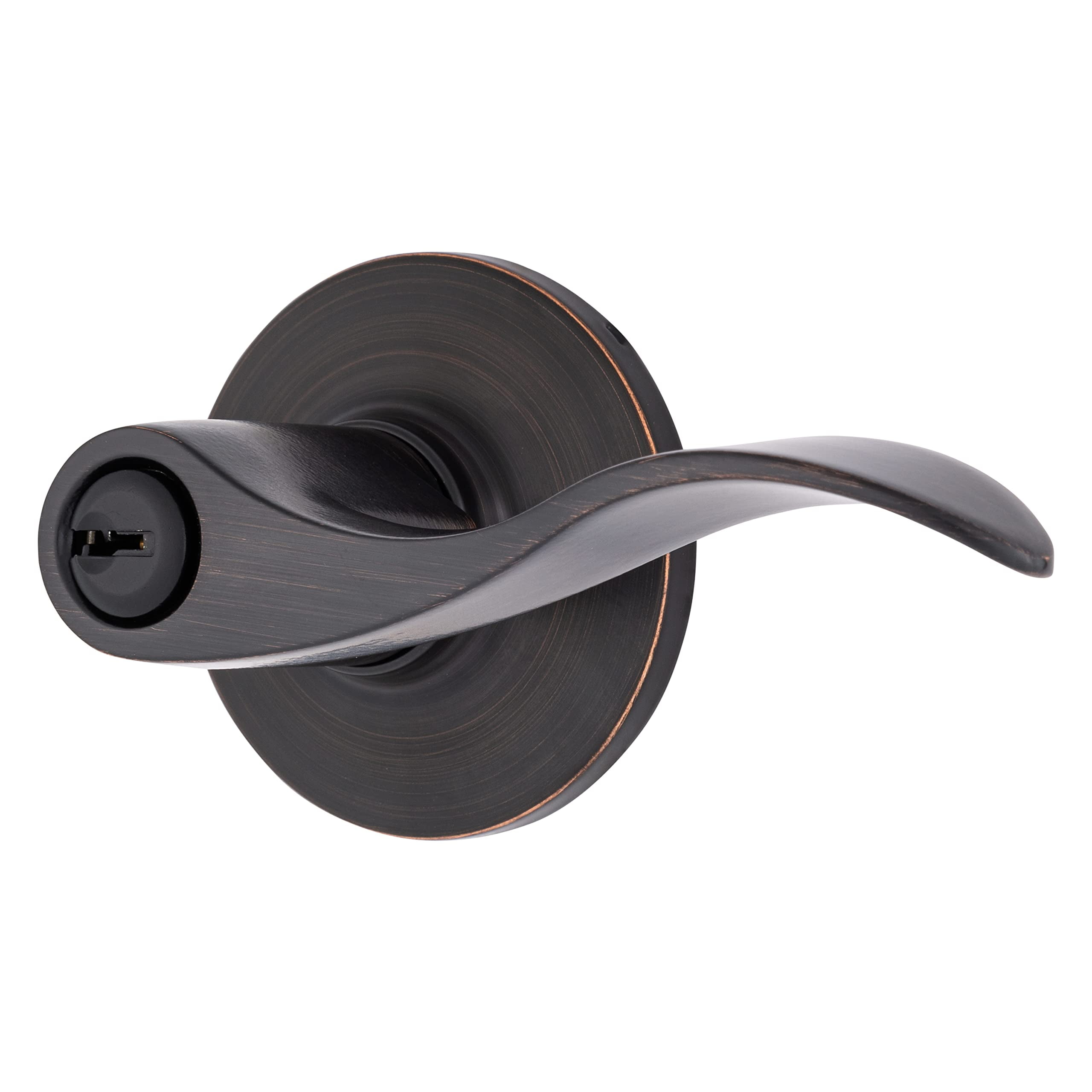 BRINKS - Transitional Keyed Entry Wave Door Lever, Tuscan Bronze ...