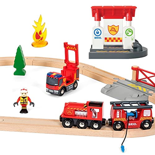 BRIO Firefighter Train Set with Sound Toy - Walmart.com