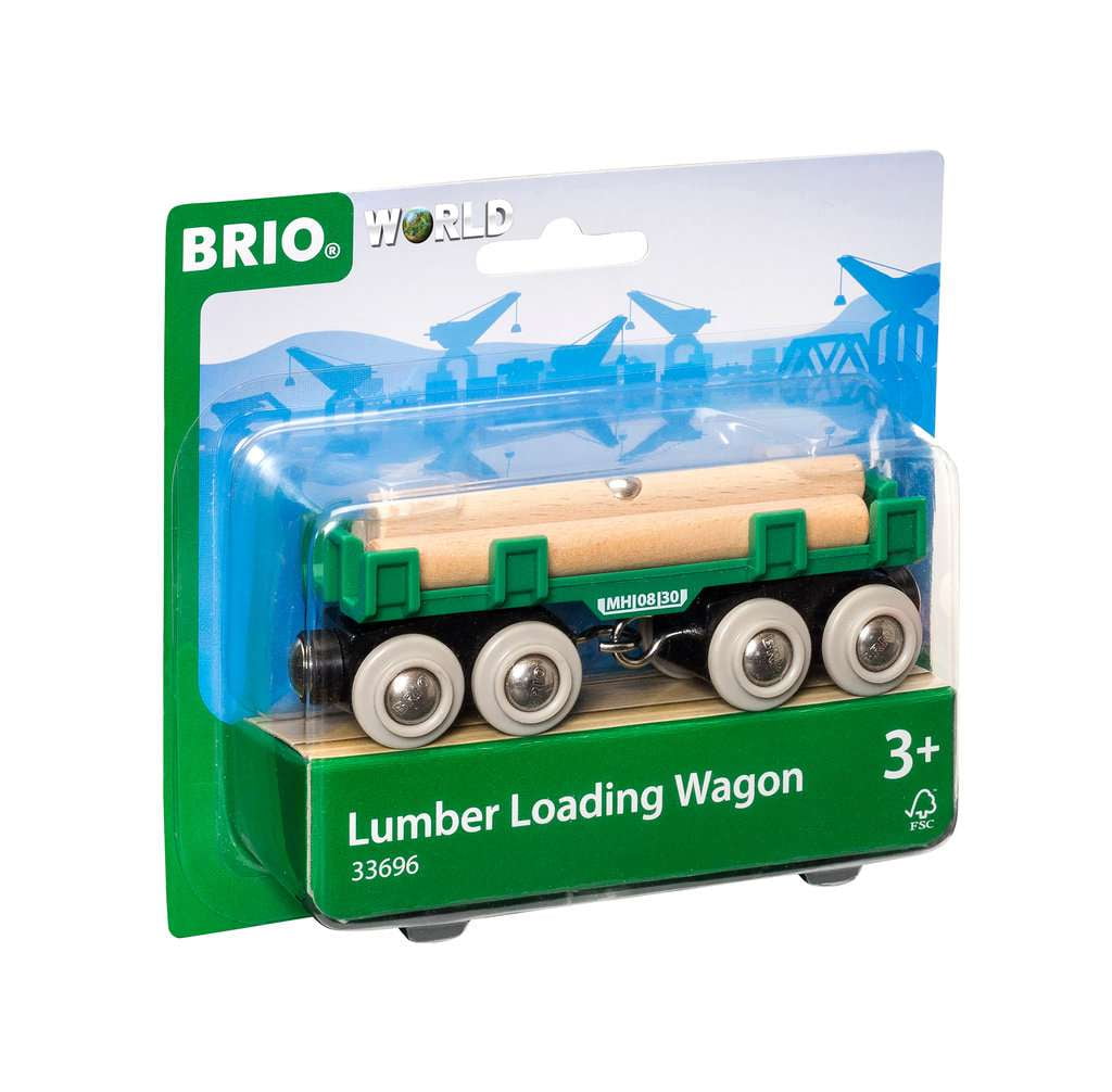 Brio, Lumber Loading Wagon Toy, Wooden Train Set Accessory with Logs ...