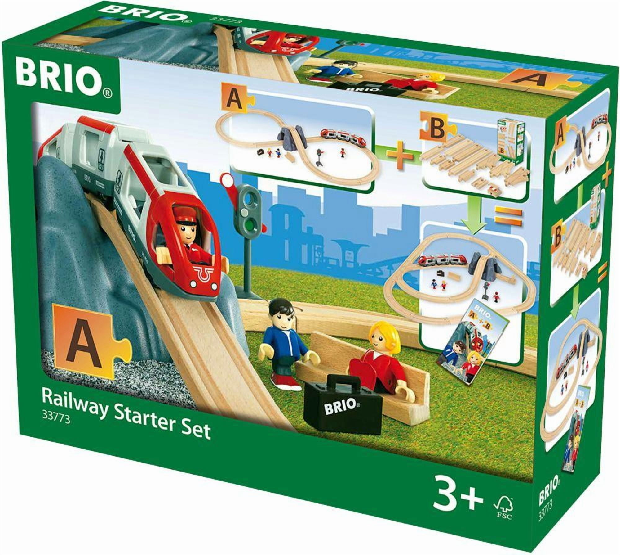 BRIO Classic Railway Starter Set, Kids Train Toy with Tracks, Mountain ...