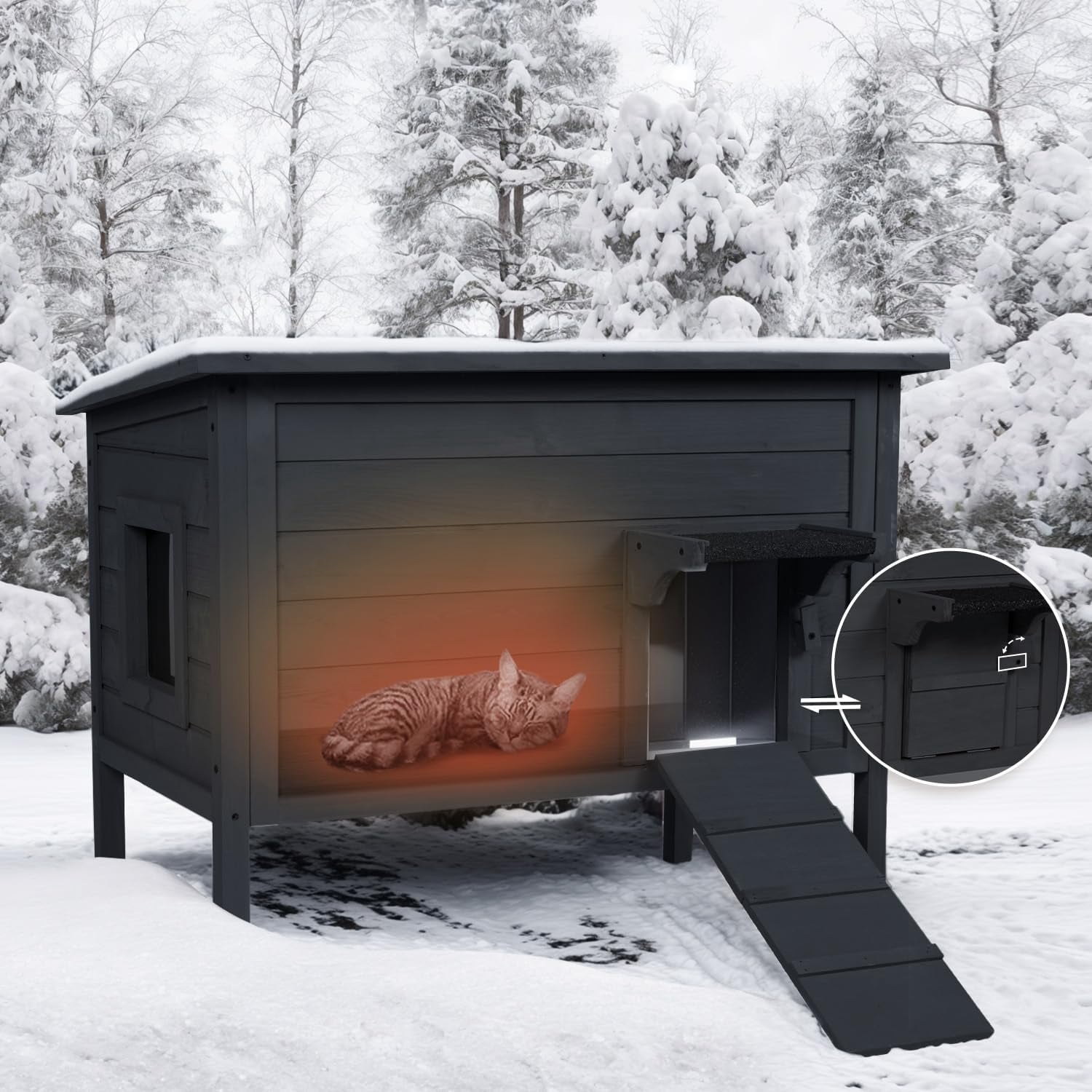 BRIOPAWS Outdoor-Cat-House-Insulated | Feral-Cat-Shelter for Winter ...