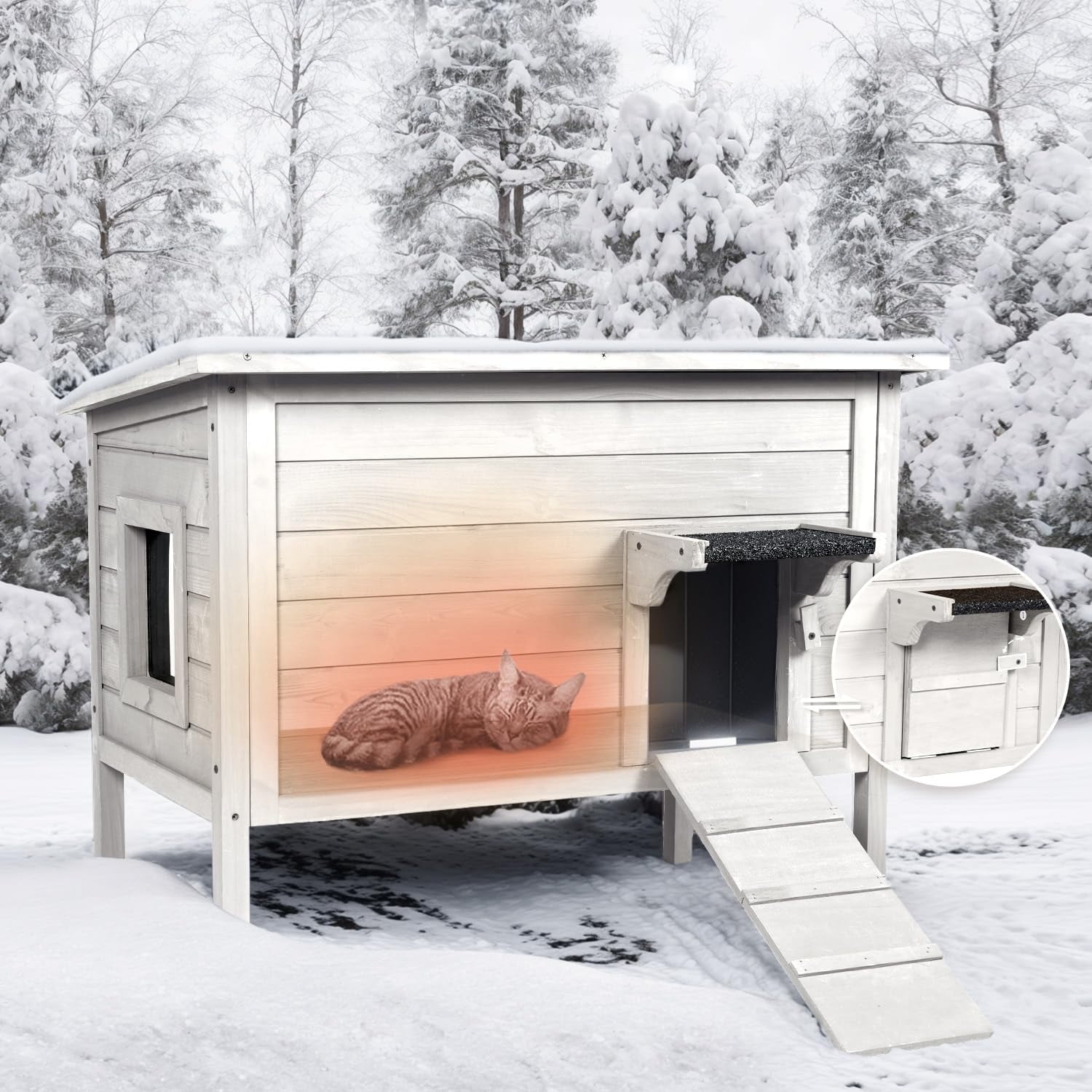 BRIOPAWS Outdoor-Cat-House-Insulated | Feral-Cat-Shelter for Winter ...