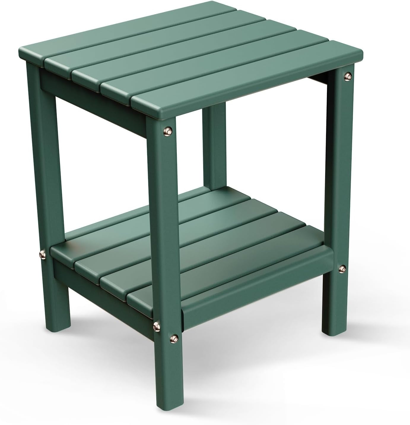 BRIOPAWS Outdoor Side Table | HDPE Plastic | Patio End Table | Shelf ...