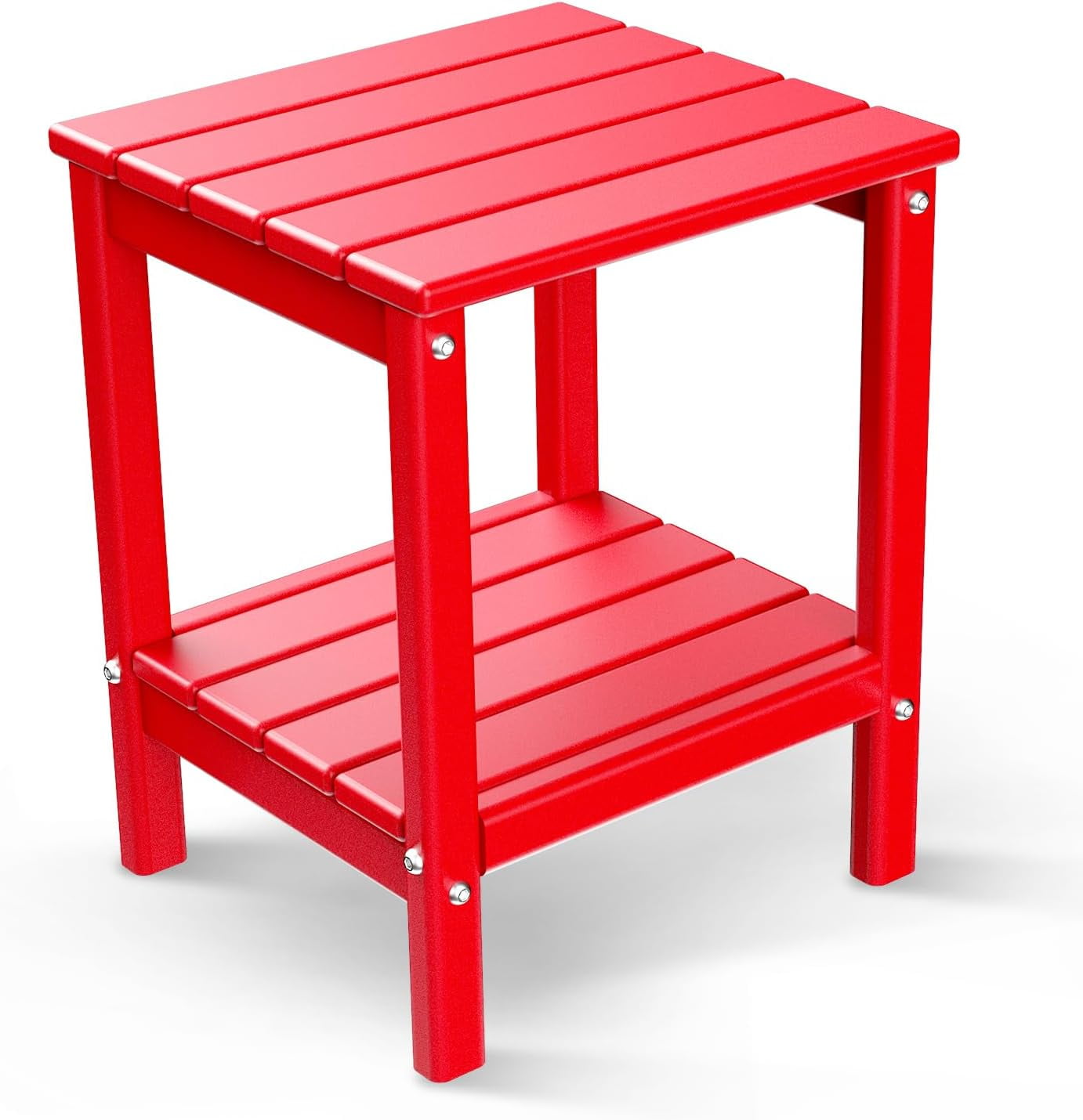 BRIOPAWS Outdoor Side Table | HDPE Plastic | Patio End Table | Shelf ...