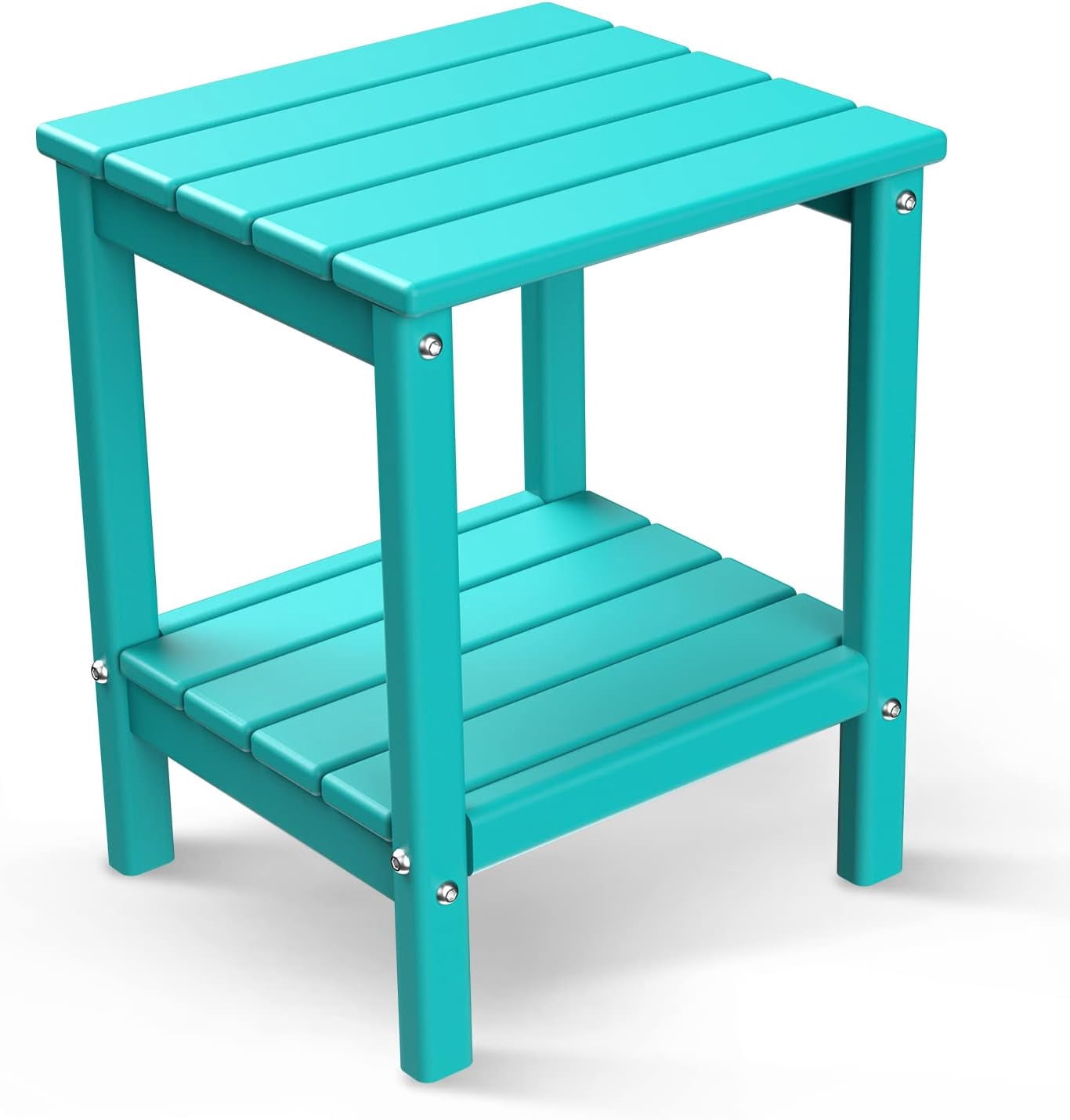 BRIOPAWS Outdoor Side Table | HDPE Plastic | Patio End Table | Shelf ...