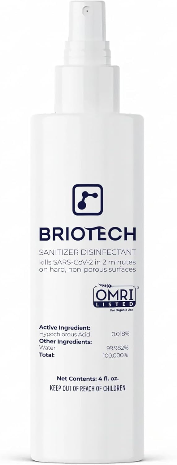 BRIOTECH Sanitizer Disinfectant Hypochlorous Spray, Kill 99.99% of ...