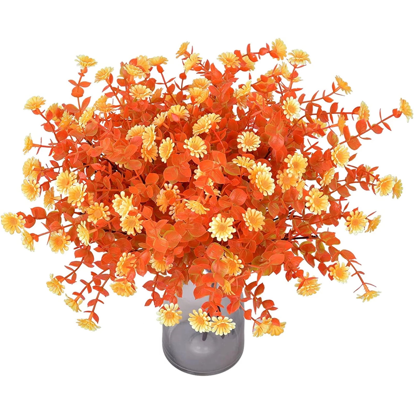 BRISEZZS 4 Bundles Artificial Flowers Fall Daisy Flower Faux Shrubs ...