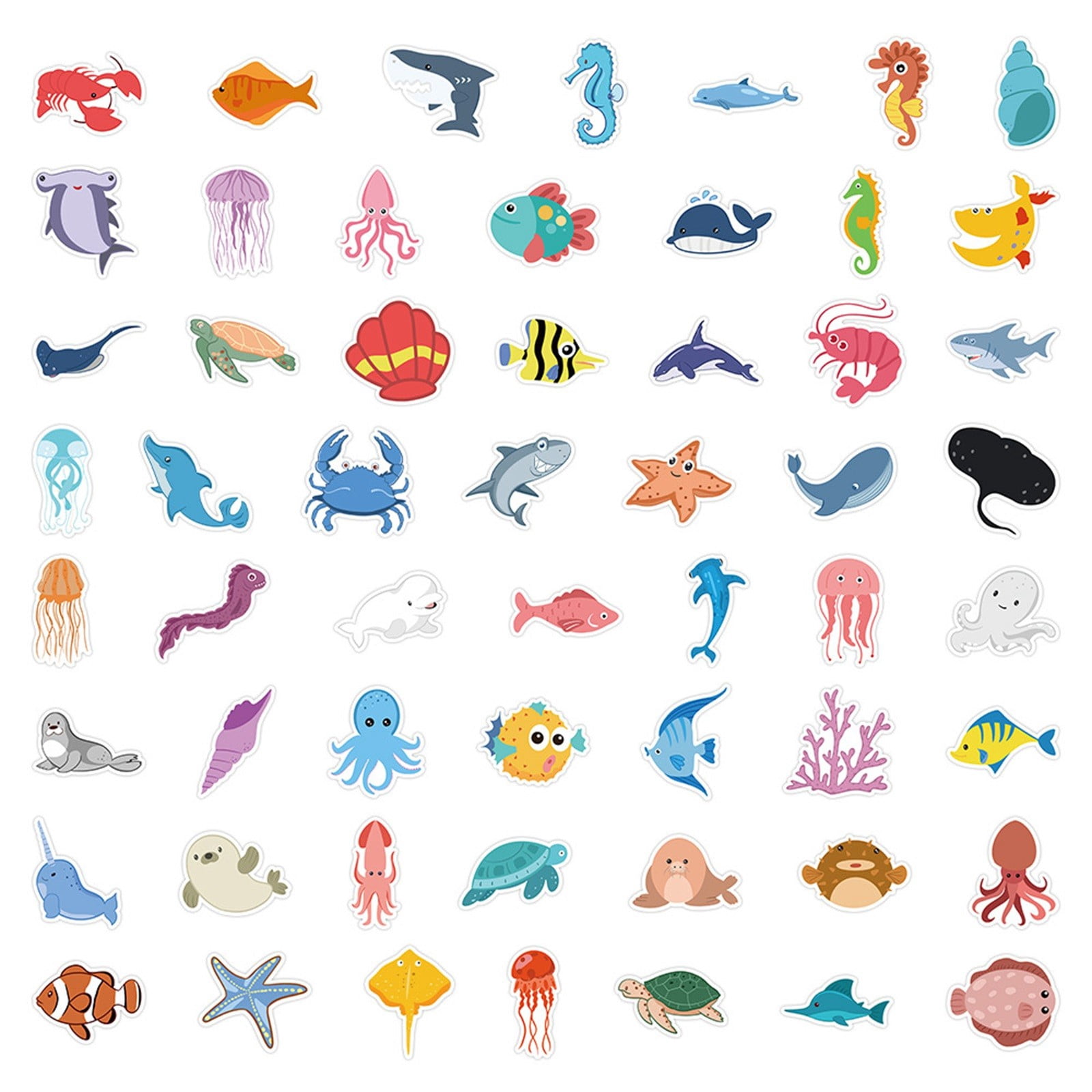 BRISEZZS 60pcs Cute Marine Organisms For Water Bottles, Fun Animals ...