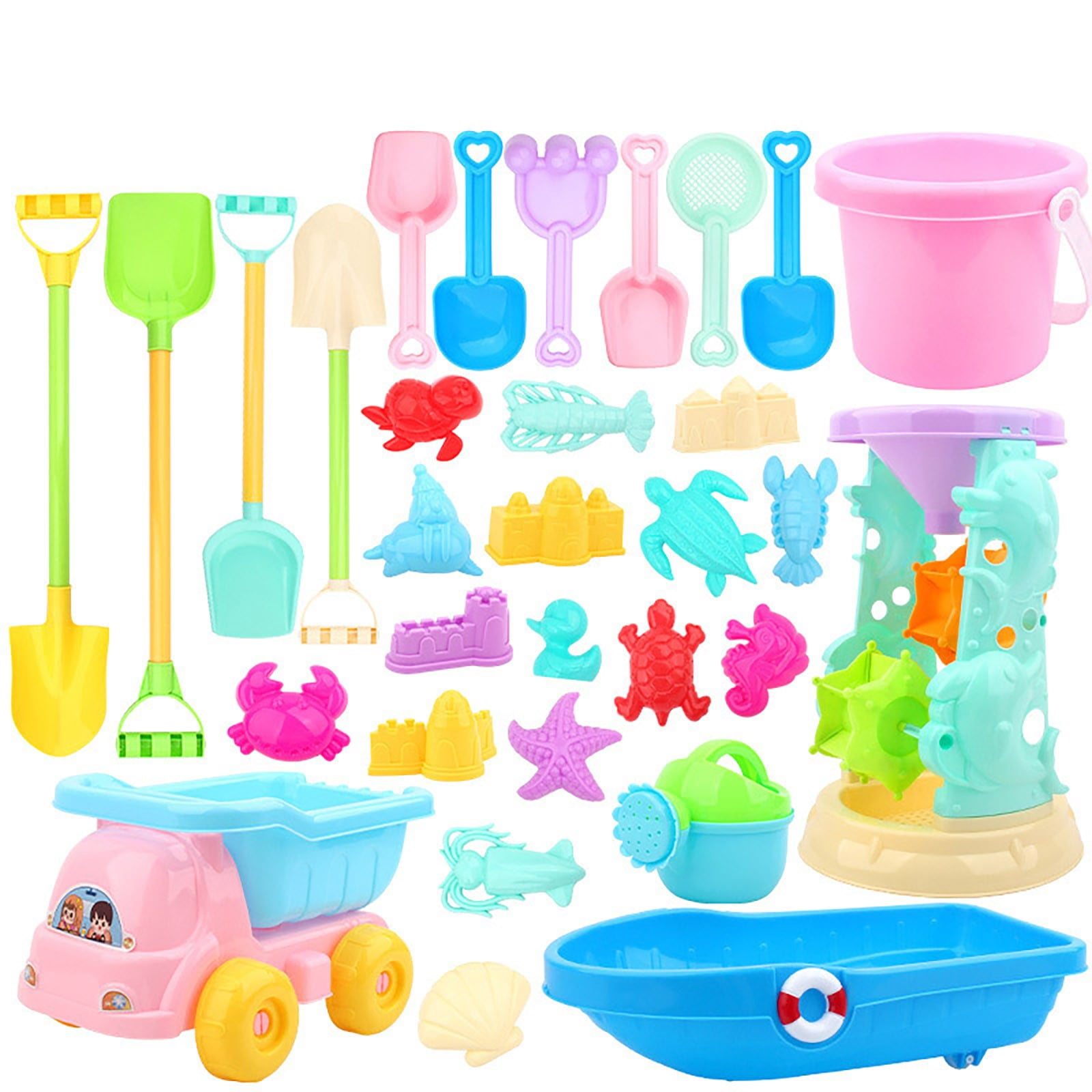 BRISEZZS Beach Toys, Sand Toys Set Kids Sandbox Toys Includes Water ...